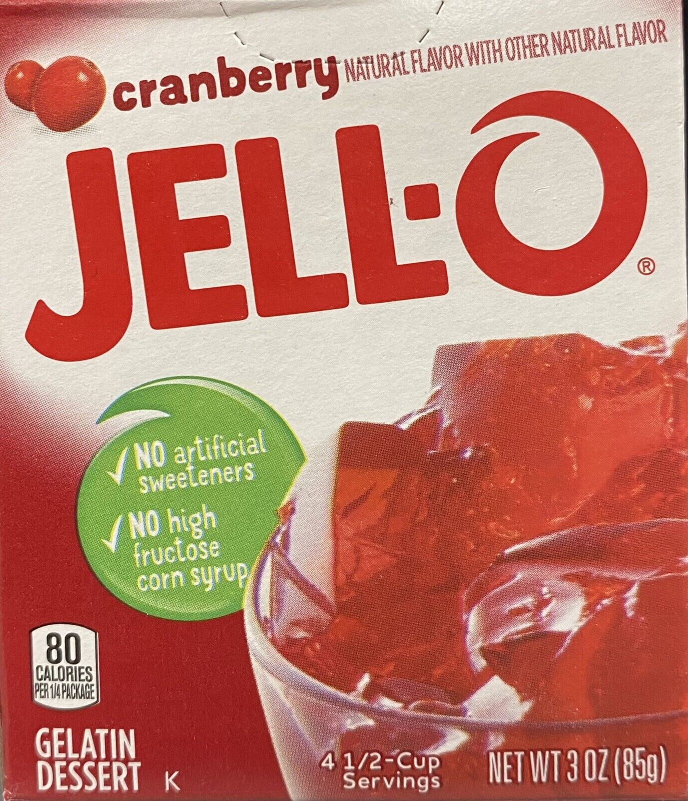 Jell-O Cranberry Flavor Gelatin Dessert, 3 Ounce Pack of 1-5176261468 ...