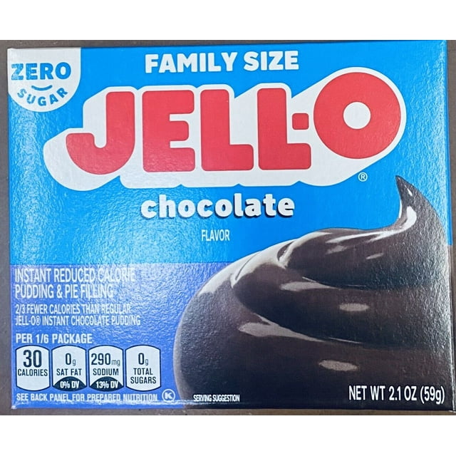 Jello FAMILY SIZE Chocolate ZERO SUGAR Instant Pudding & Pie Filling ...
