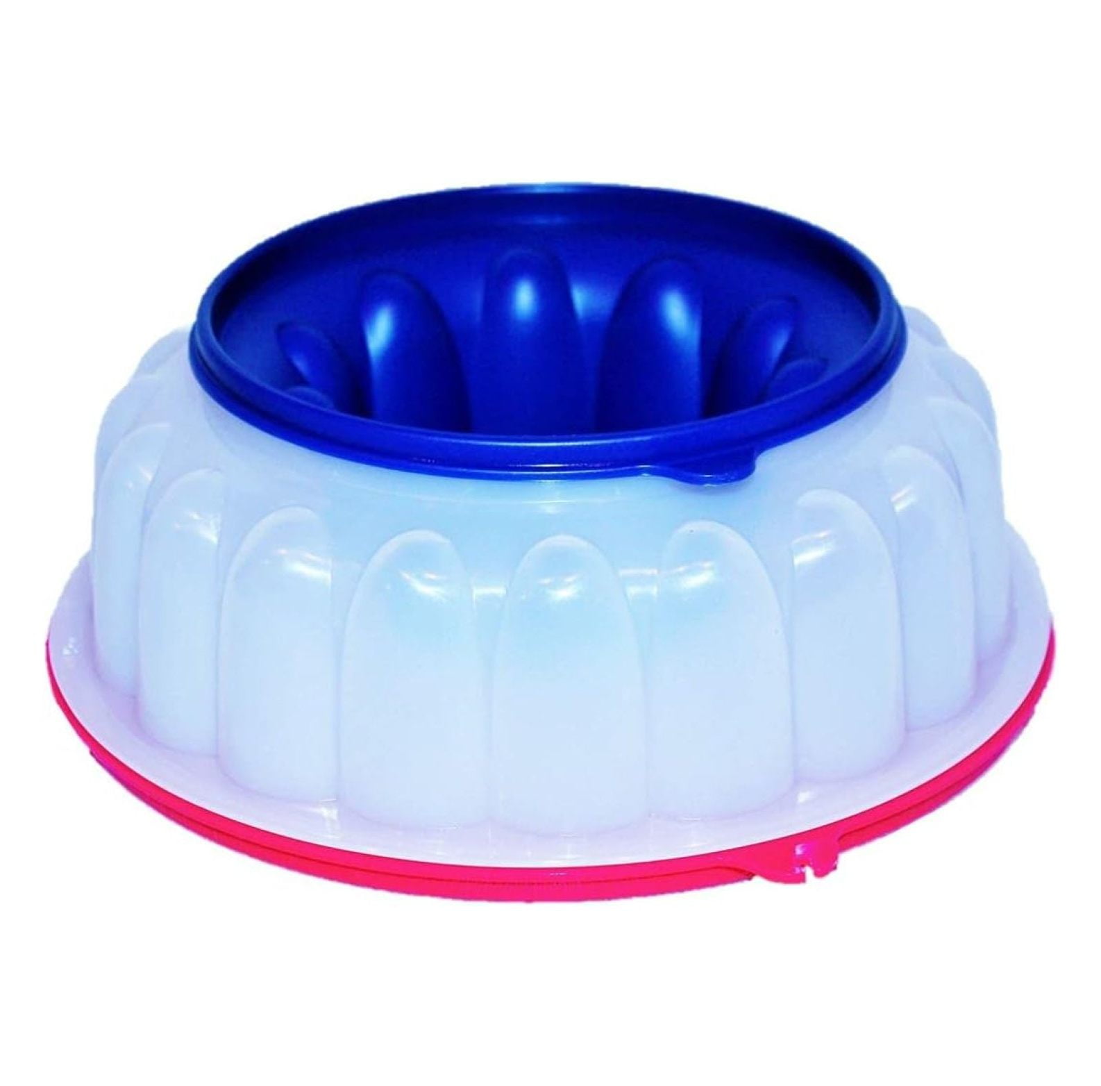 Jello Mold Large Fluted Round 3 Piece Jel Ring Red, Blue and Sheer ...
