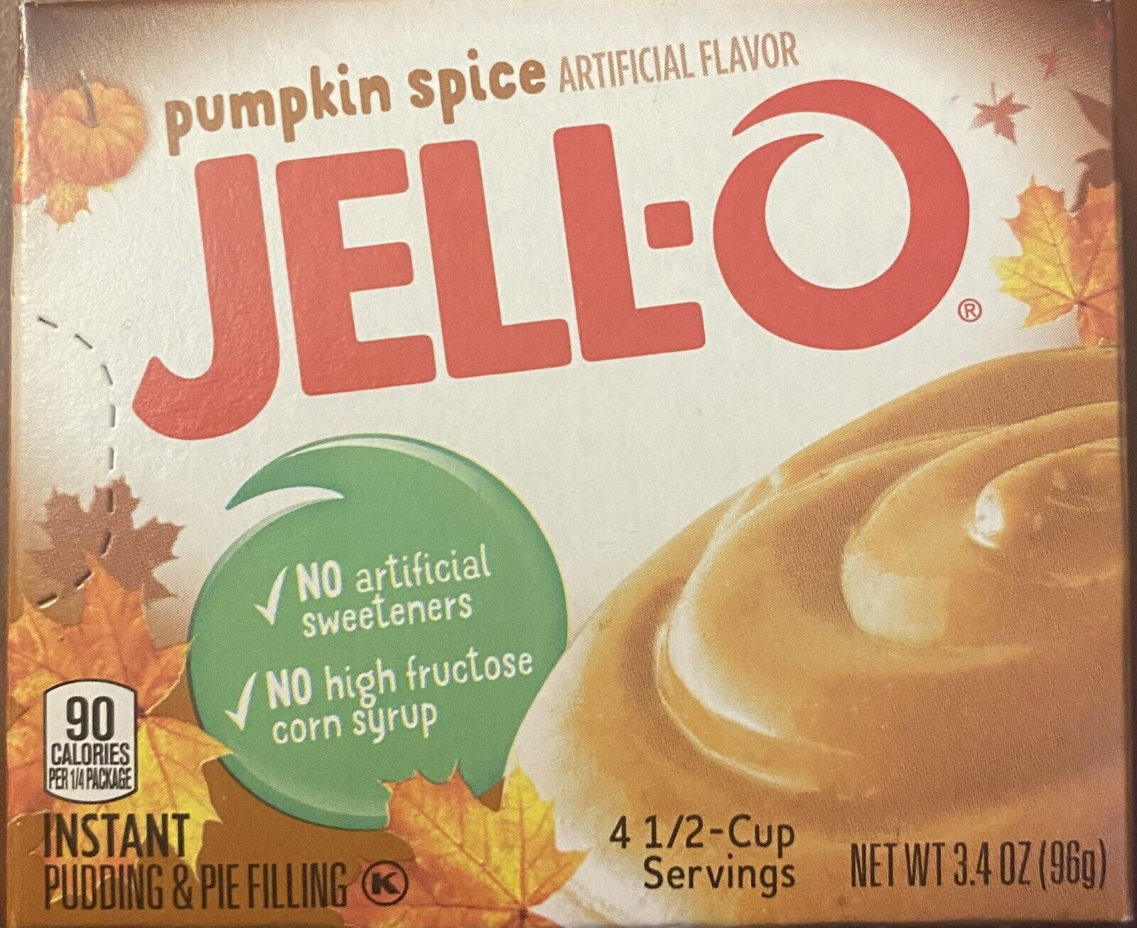 Jello PUMPKIN SPICE Instant Pudding & Pie Filling Dessert Mix 3.4oz Box ...