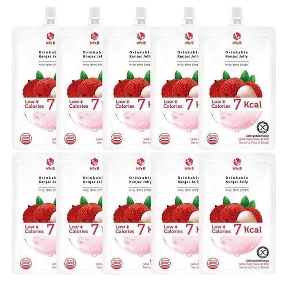 Jelly.B Drinkable Konjac Jelly, Lychee Flavor, 10 Count - Walmart.com