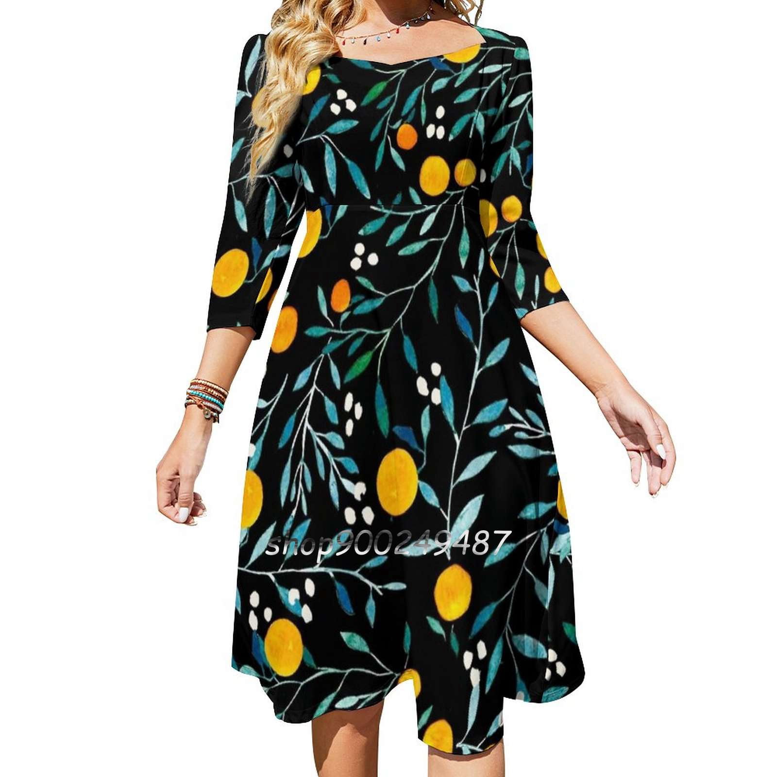 Jelly Back Lacing Backless Dress Square Neck Dress Sweet Elegant Dress ...