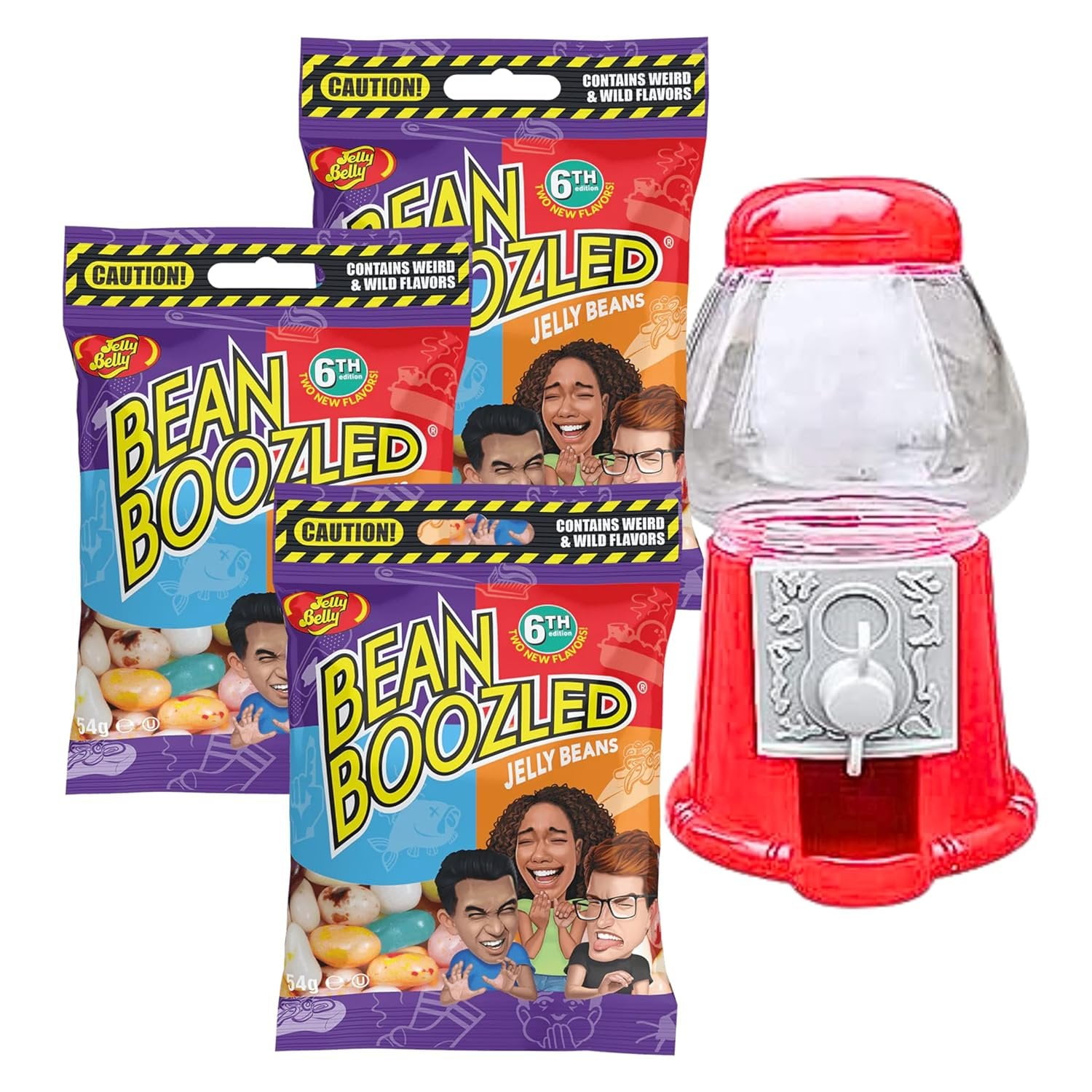 Jelly Beans Individual Packs 1.9 oz 3 pack with Mini Gumball Machine ...