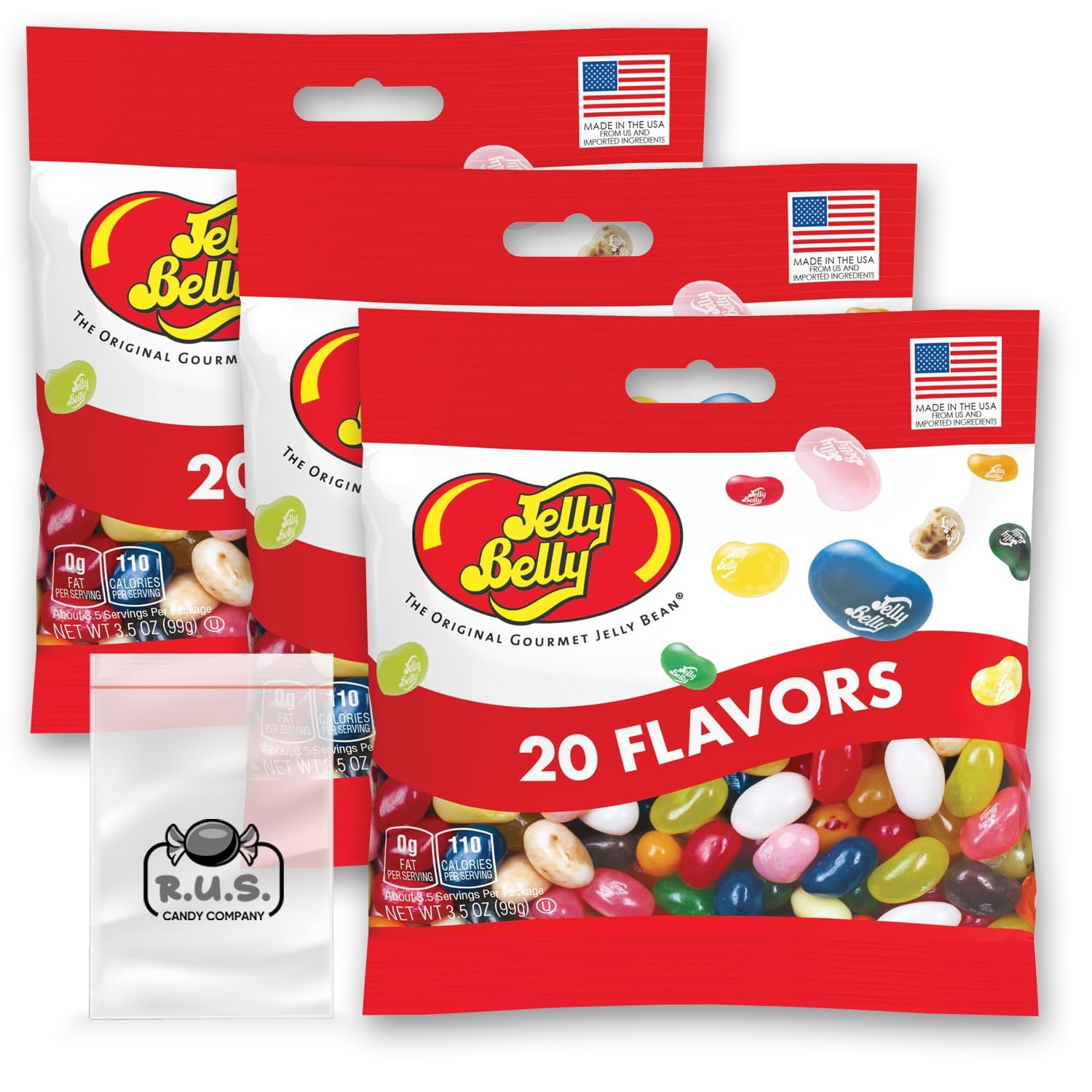 Jelly Belly 20 Flavor Assortment Mix Jelly Beans- 3 Pack - 3.5 oz Each ...