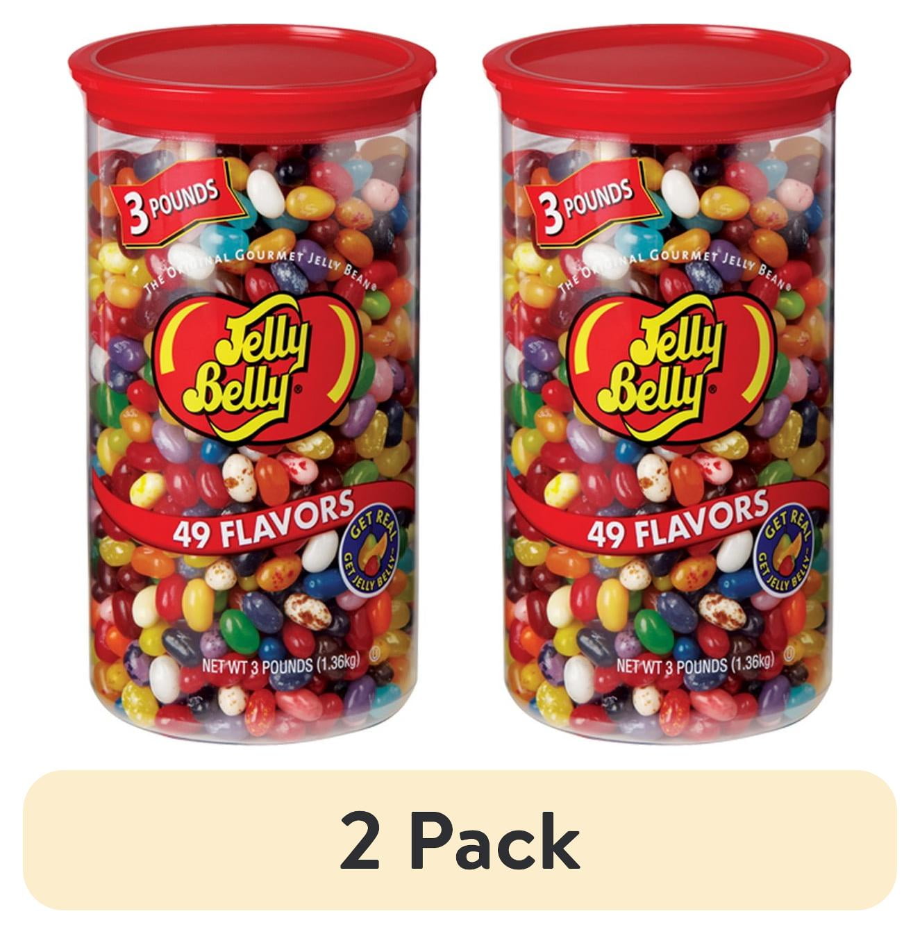 (2 pack) Jelly Belly 49 Assorted Jelly Bean Flavors, 3-Pound Clear Can ...