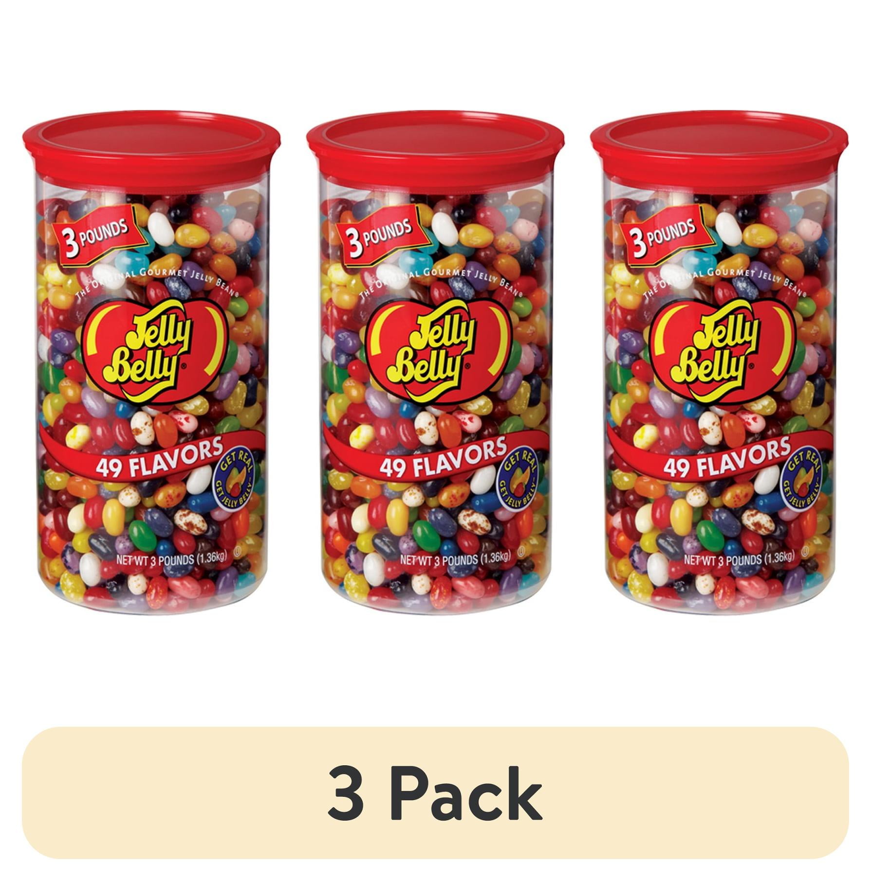 (3 pack) Jelly Belly 49 Assorted Jelly Bean Flavors, 3-Pound Clear Can ...