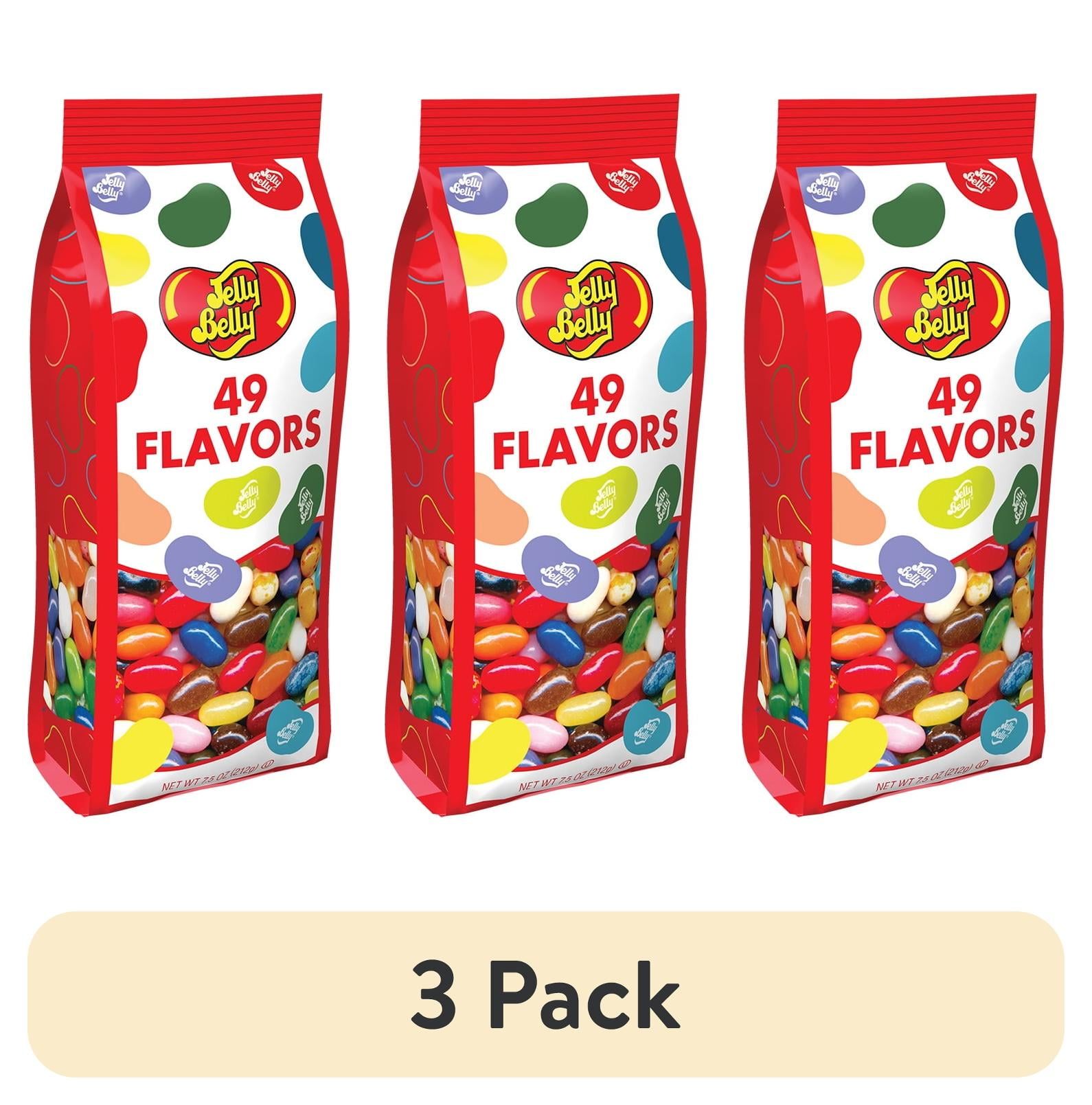 (3 pack) Jelly Belly 49 Assorted Jelly Bean Flavors, 7.5 Ounce Gift Bag ...