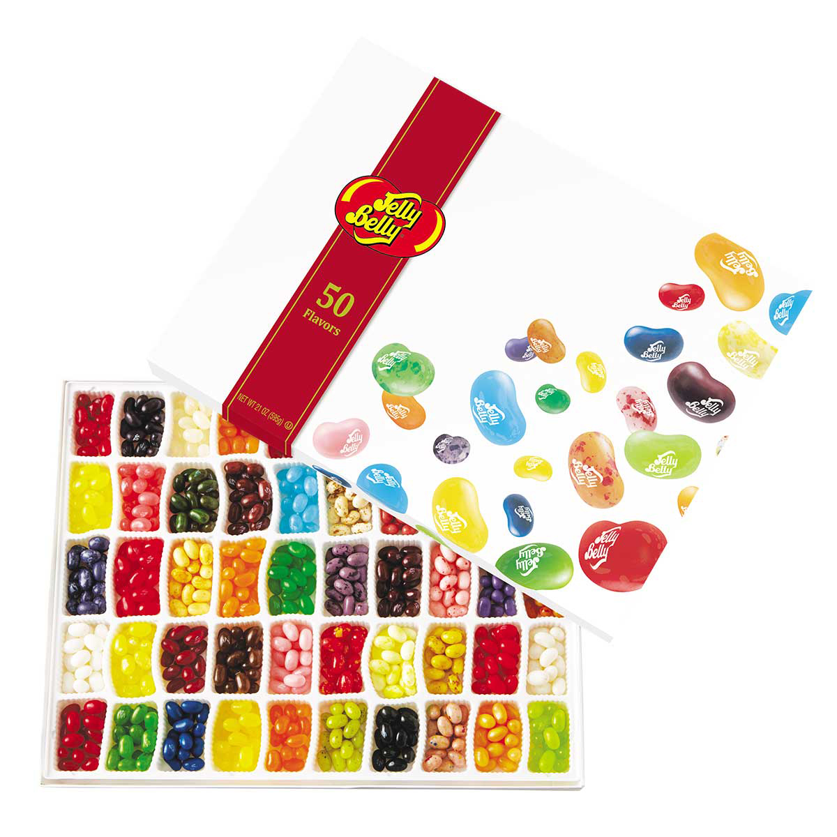 Jelly Belly 20-Flavor Clear Jelly Bean Gift Box, 16 Ounces of Candy ...
