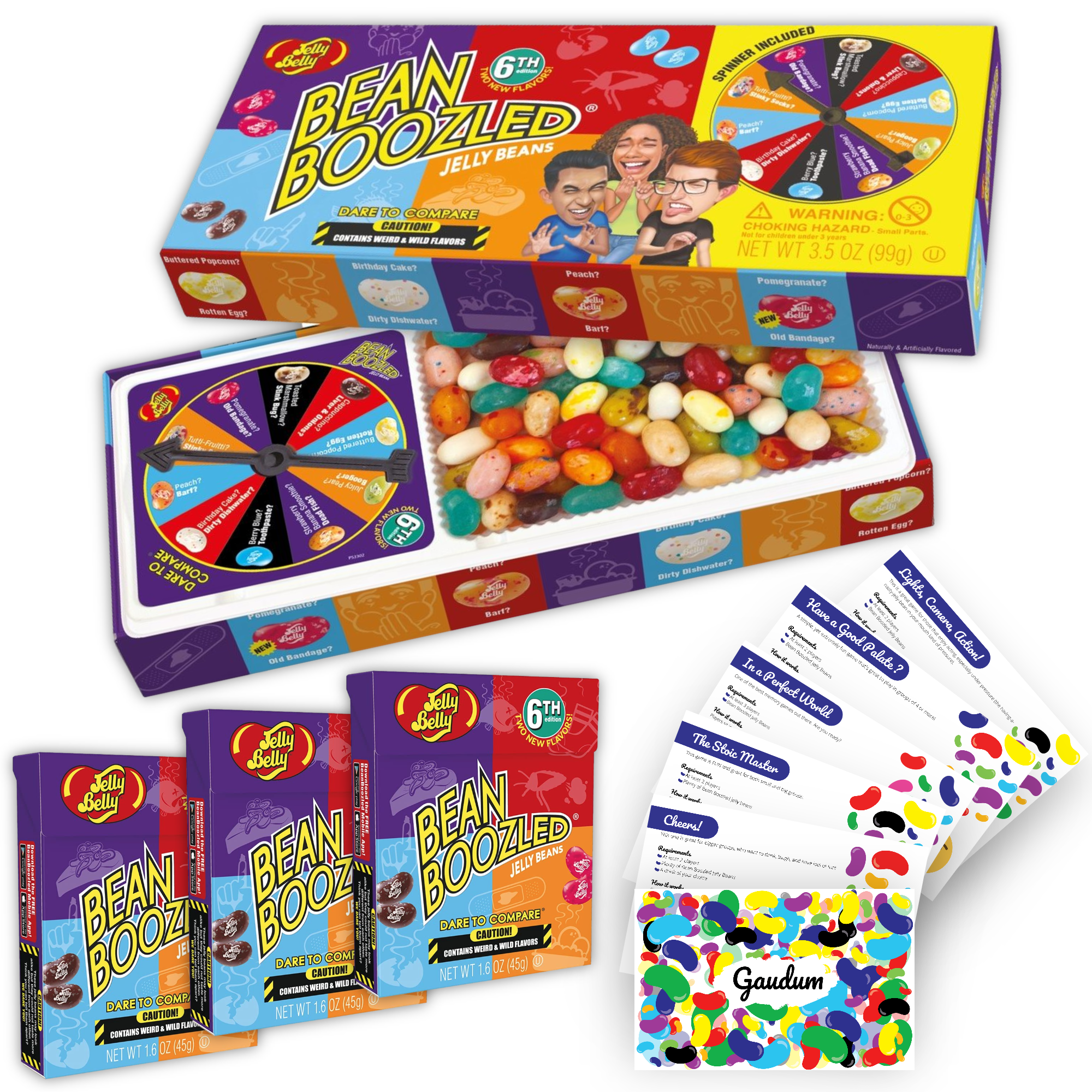 Jelly Belly Bean Boozled Game 6th Edition + 3 Beanboozled Refills + 5 ...