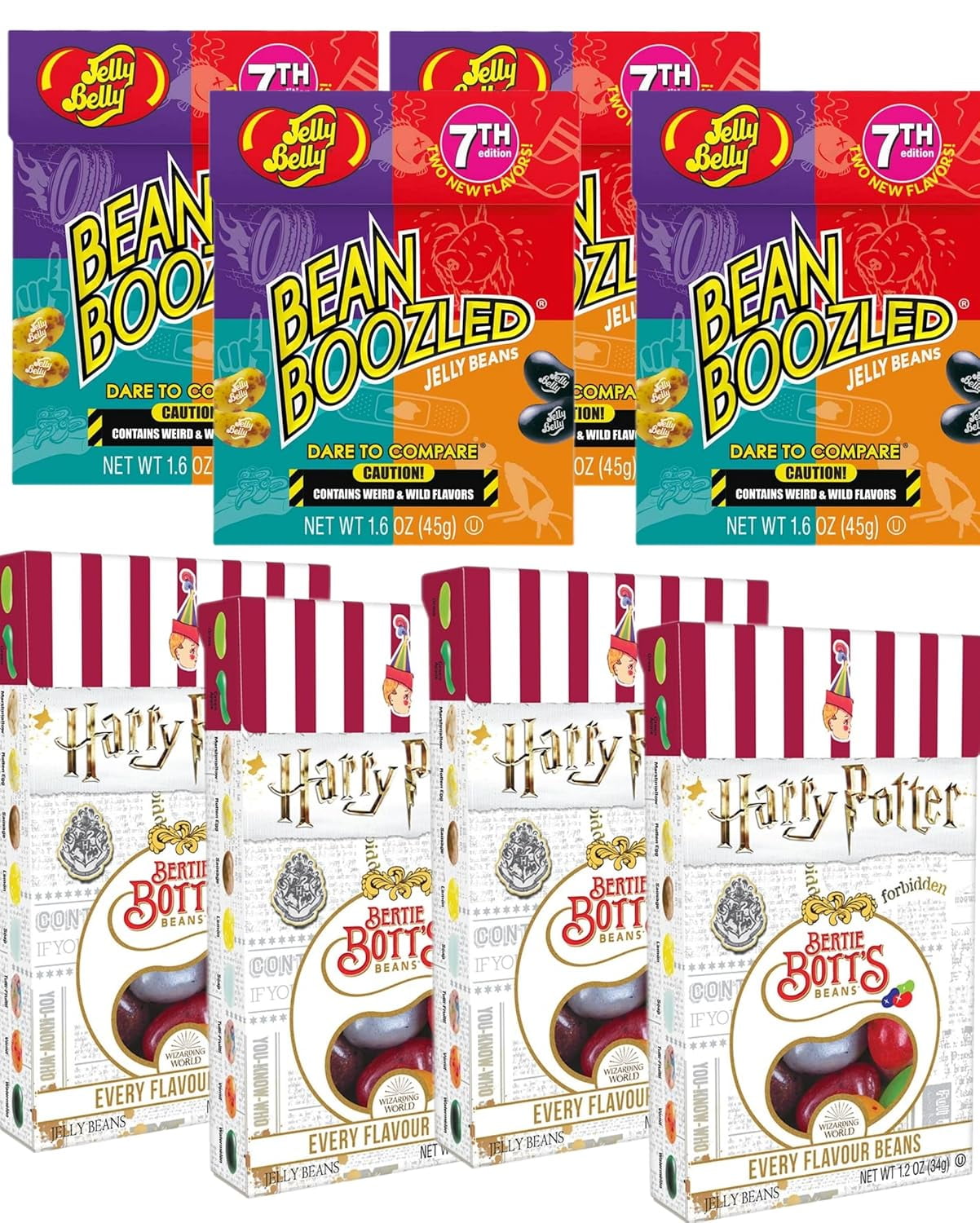 Jelly Belly Bean Boozled (Pack of 4) *7th Edition* 1.6oz Top Box (Mixed ...