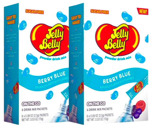 Jelly Belly, Berry Blue Singles to Go Powdered Water Enhancer Drink Mix ...