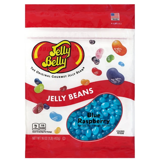 Jelly Belly Gourmet Blue Raspberry Jelly Beans - 1lb Resealable Bag ...