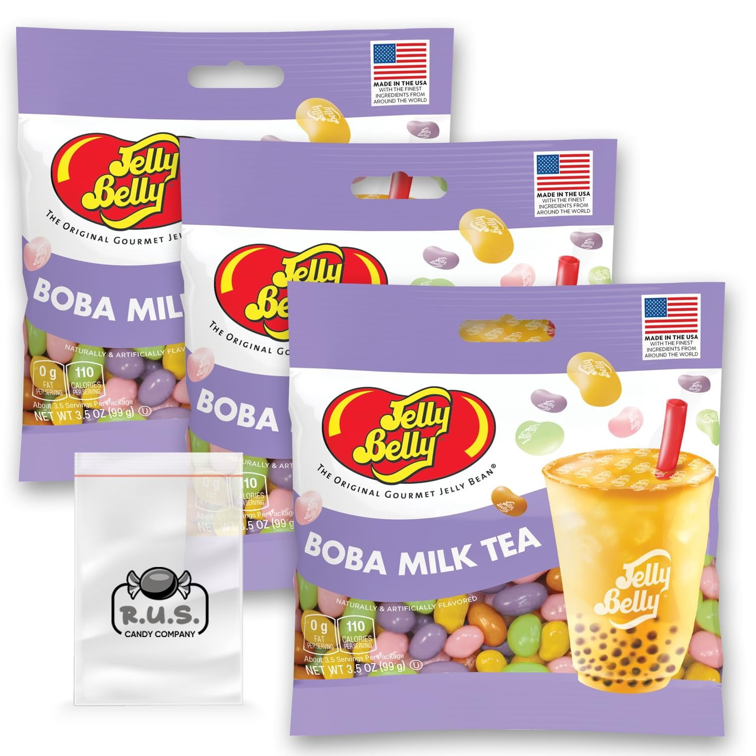 Jelly Belly Boba Milk Tea Jelly Beans- 3 Pack - 3.5 oz each, Beverage ...