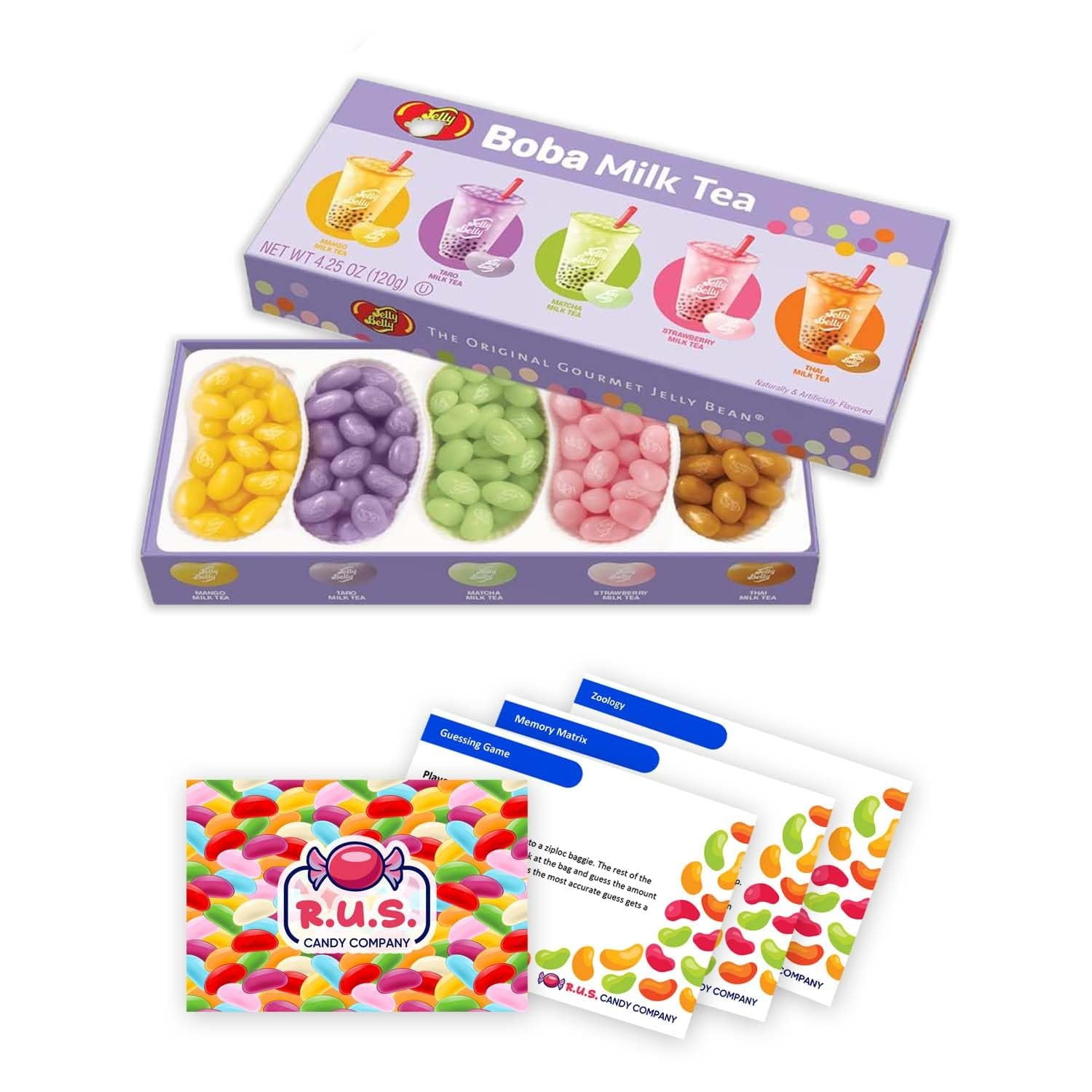 Jelly Belly Boba Milk Tea Candy Jelly Beans Gift Box + 3 R.U.S. Candy ...