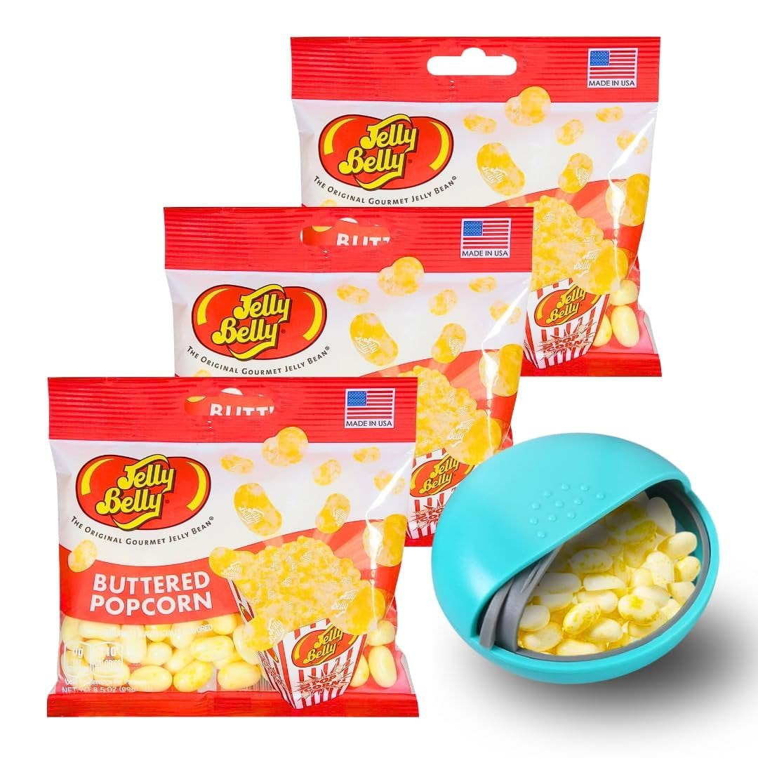 Jelly Belly Buttered Popcorn Jelly Beans 3pack 1.9oz Mini Candy ...