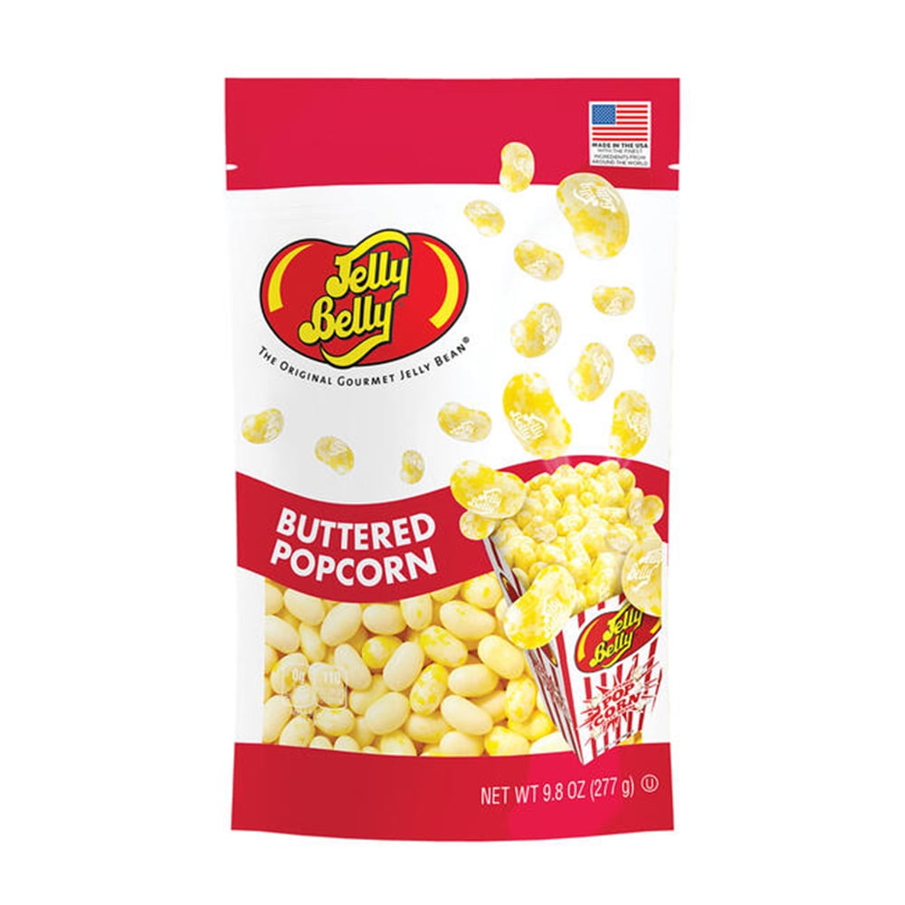 Jelly Belly Buttered Popcorn Stand up Pouch 9.8 oz Bag - Walmart.com