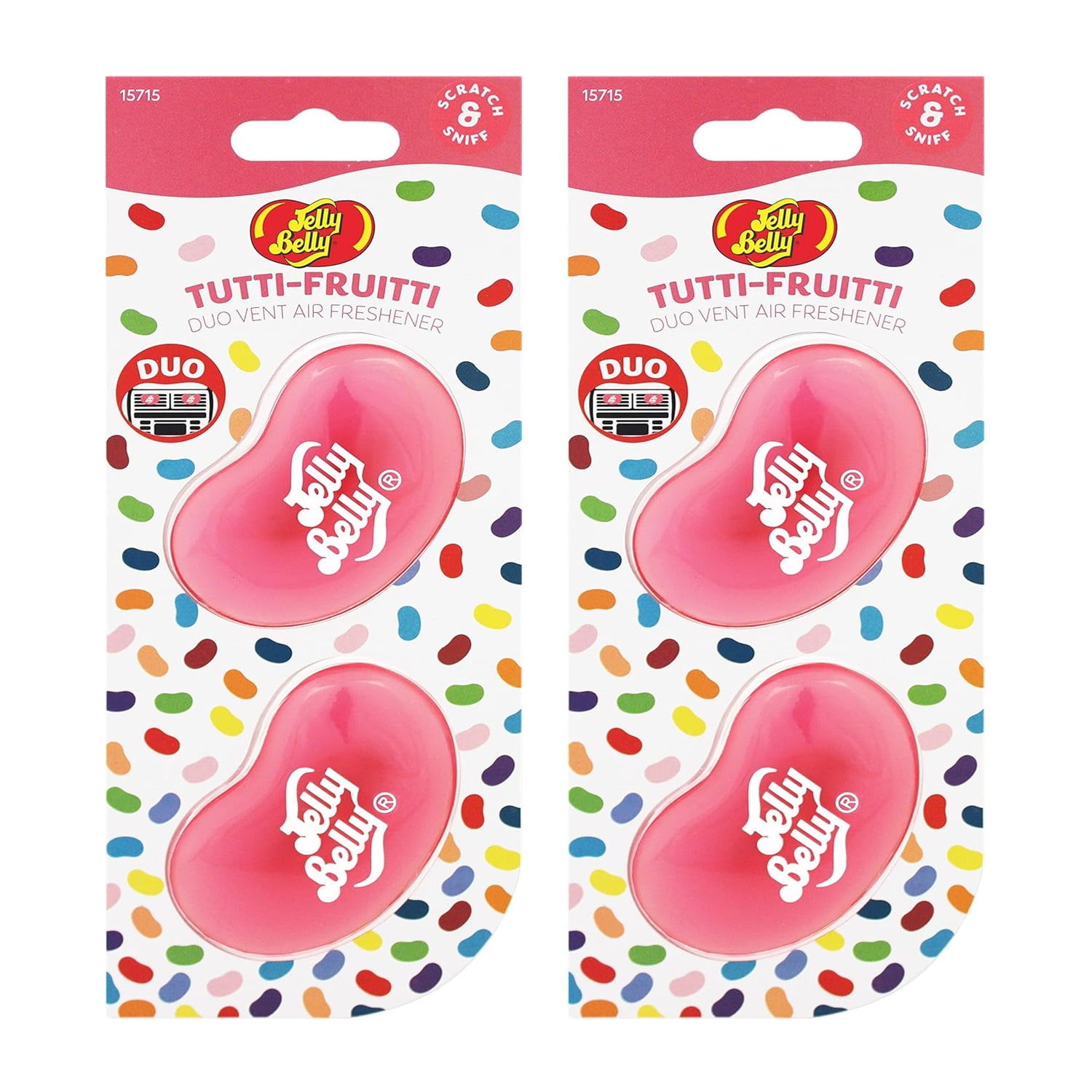 Jelly Belly Car Vent Air Freshener Pack w/2 Vent Clips, Tutti-Fruitti ...