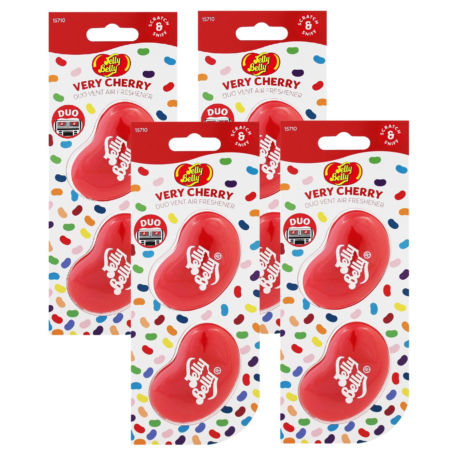 Jelly Belly Car Vent Air Freshener Pack w/2 Vent Clips, Very Cherry, 4 ...