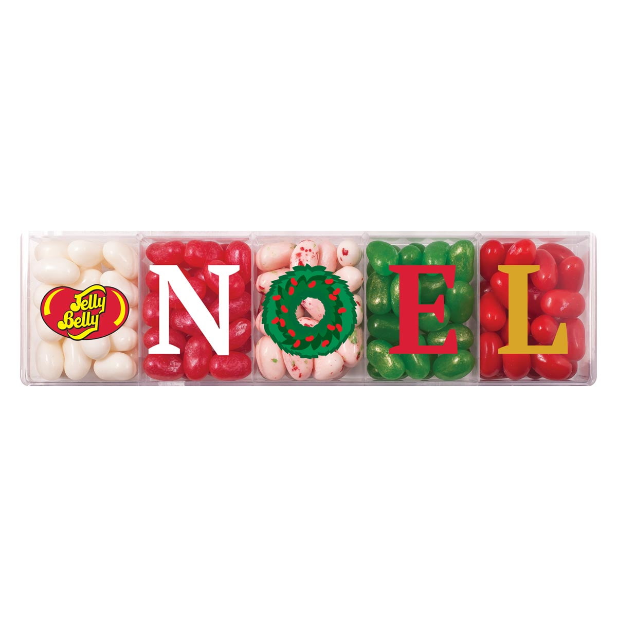 Jelly Belly Christmas 5-Flavor NOEL Clear Gift Box of Jelly Beans - 4 ...