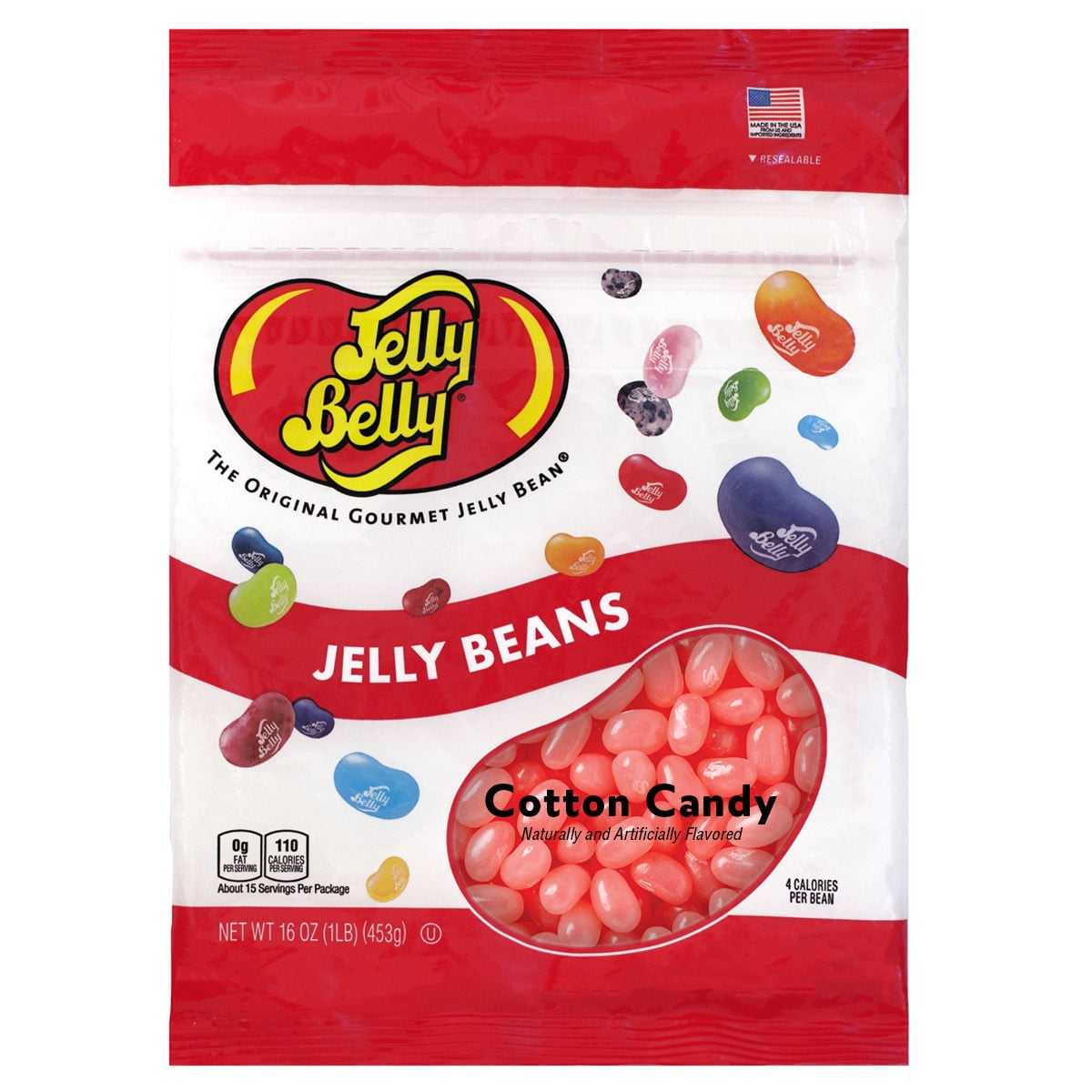 Jelly Belly Cotton Candy Jelly Beans 1 Pound Resealable Bag - Walmart.com