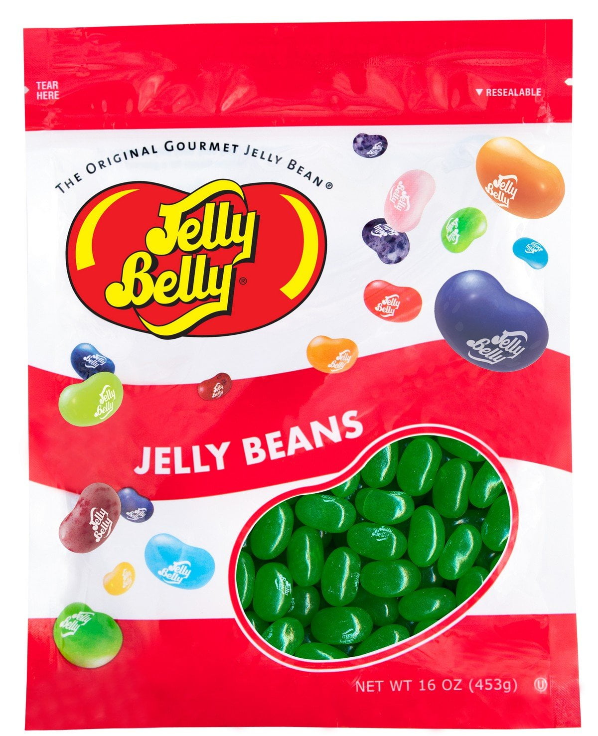 Jelly Belly Green Apple Jelly Beans - 1 Pound (16 Ounces) Resealable Bag - Genuine, Official ...