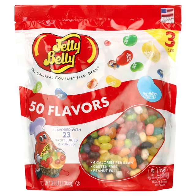 Jelly Belly Gourmet Jelly Beans, 50 Unique Flavors, 3 lbs, Resealable ...