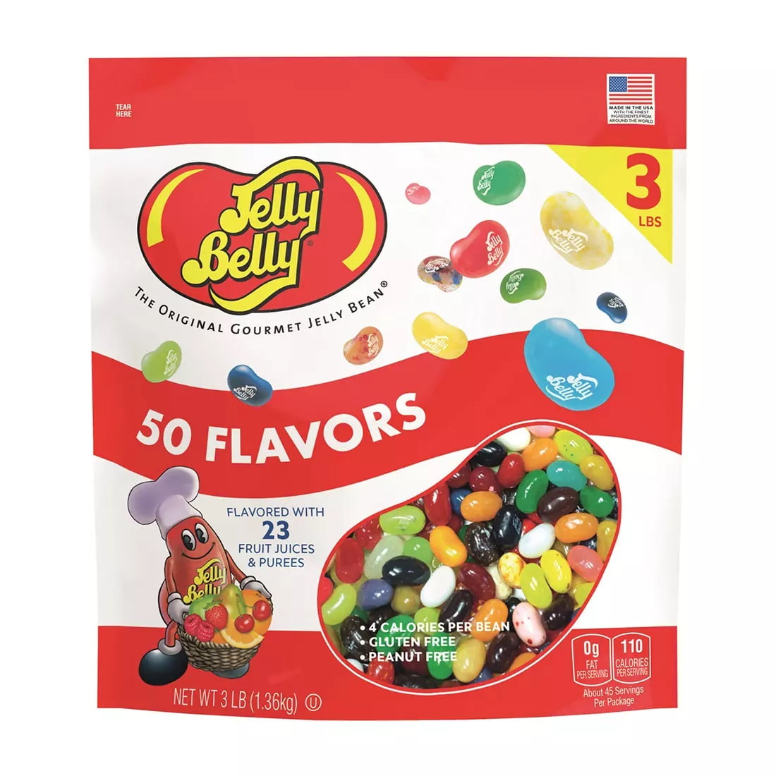 Jelly Belly Gourmet Jelly Beans, 50 Unique Flavors, 3 lbs, Gluten-Free ...