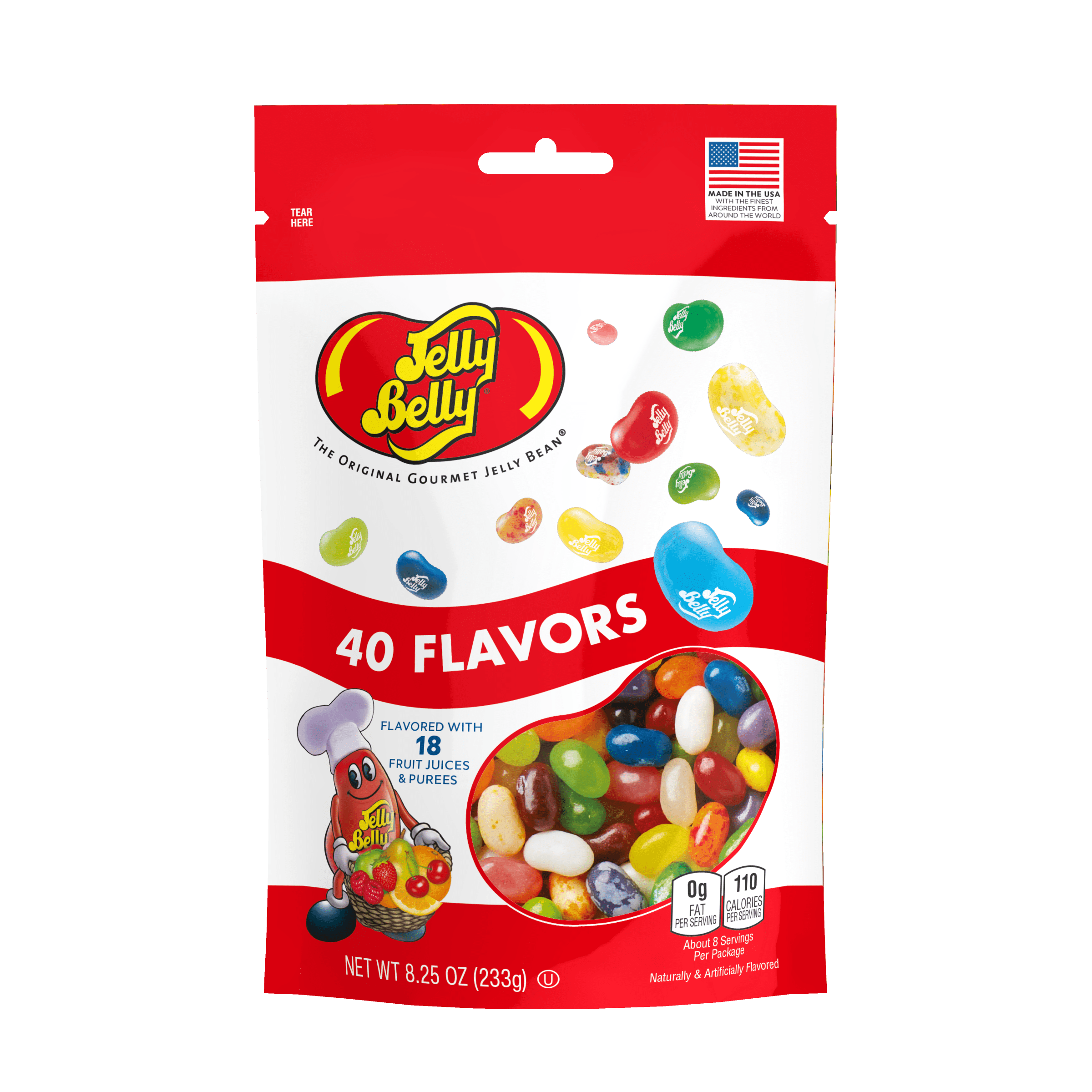 Jelly Belly Gourmet Jelly Beans Candy, 40 Assorted Flavors, 8.25 oz Bag ...