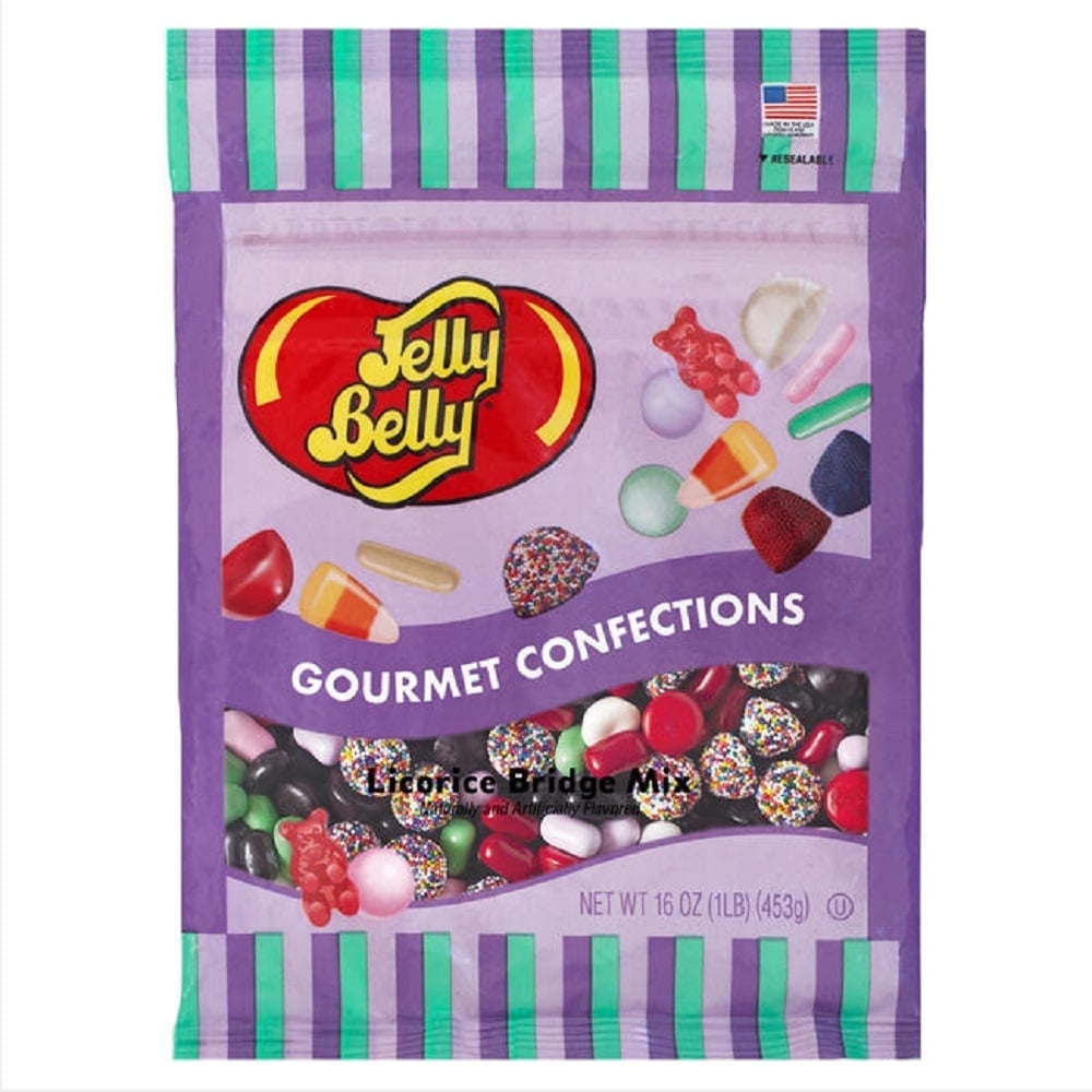 Jelly Belly Licorice Bridge Mix 1 Pound with Pastels, Buttons & Beans ...