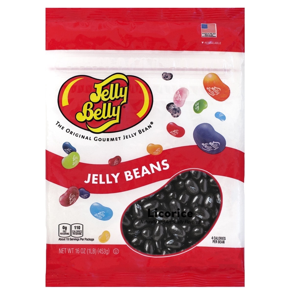 Jelly Belly Licorice Jelly Beans - 1lb Resealable Office Bag - Walmart ...