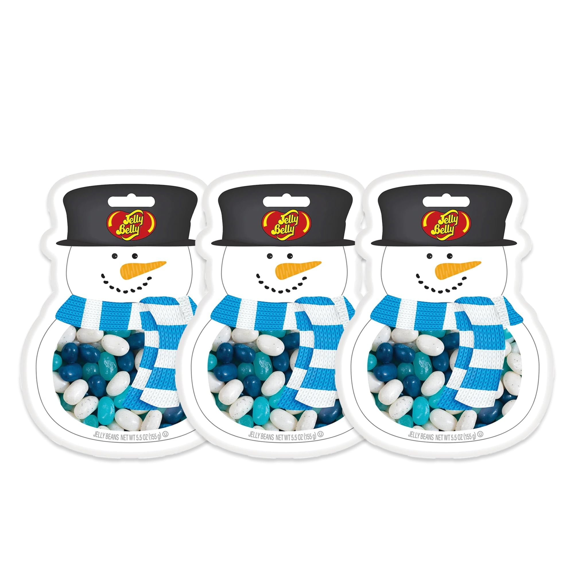 Jelly Belly Snowman 3 Pack of 5.5oz Christmas Jelly Beans, Candy Canes ...