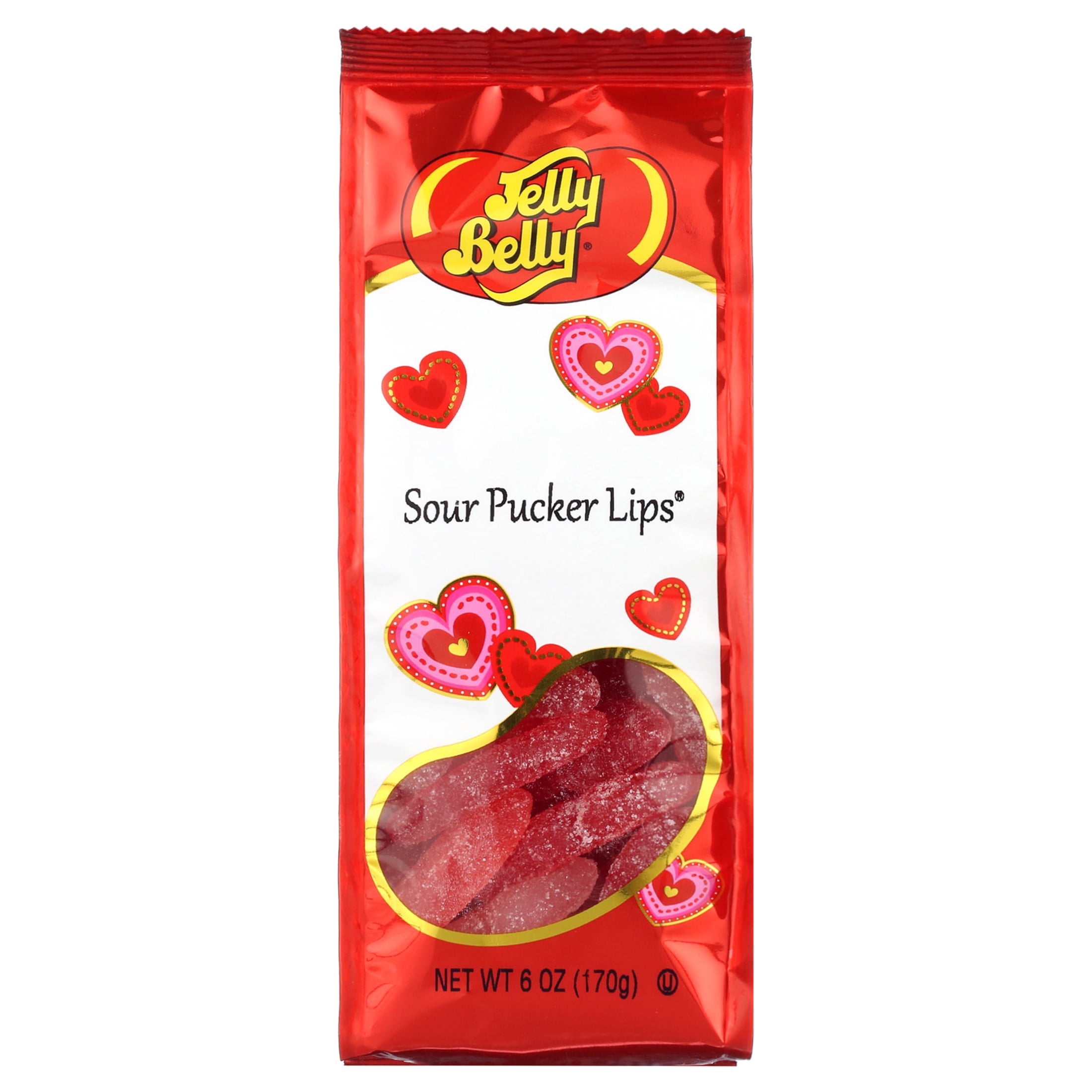 Jelly Belly Sour Pucker Lips Gummy Candy, 6 Ounces Chewy, Fruit ...
