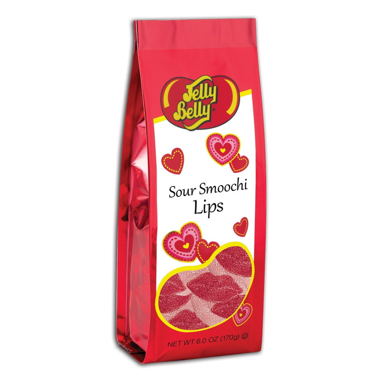 Jelly Belly Sour Pucker Lips Gift Bag, 6 Ounces of Chewy Sour-Sanded ...