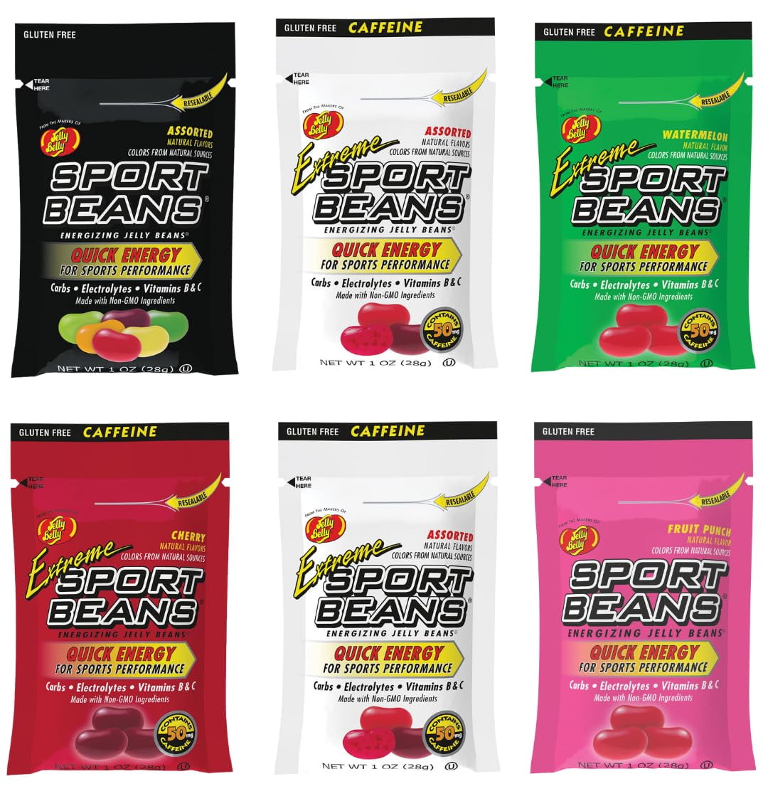 Jelly Belly Sport Bean BCF26 Variety | 6 pack 1oz bags | Contains Carbs ...