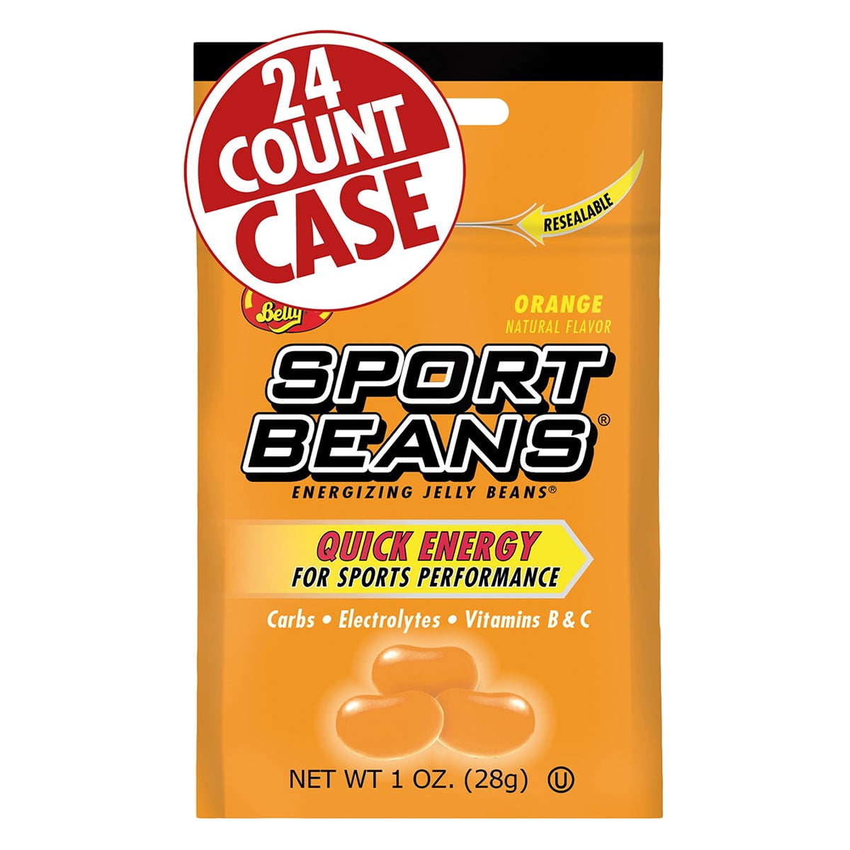 Jelly Belly Sport Beans Orange Box of 24 Individual Packets Fast Energy ...