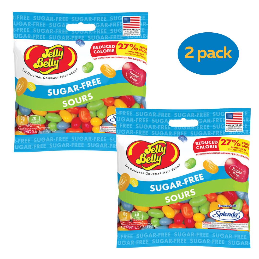 Jelly Belly Sugar Free Sour Flavored Gourmet Jelly Beans, 2.8 oz Bag, 2 ...