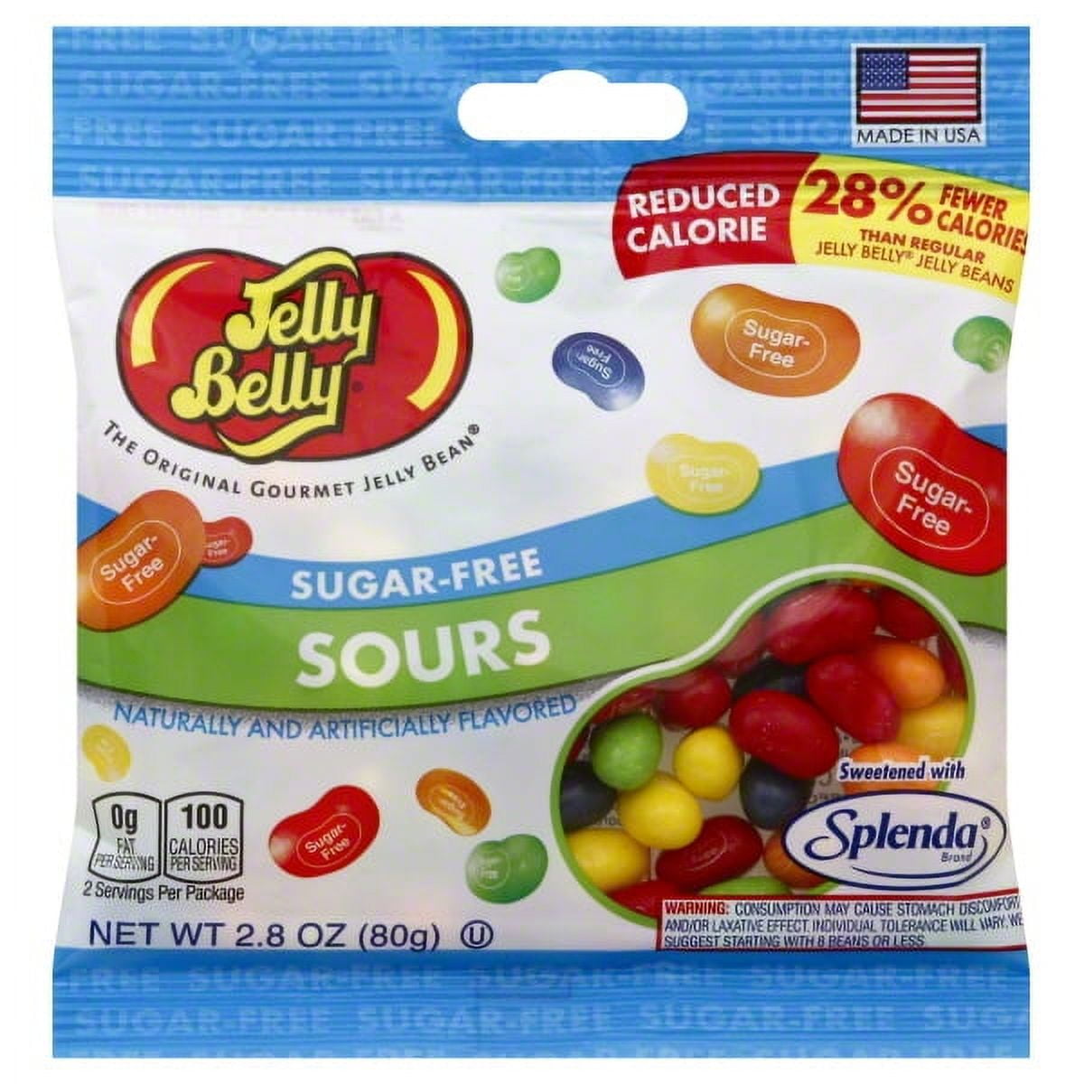 Jelly Belly Sugar-Free Sour Original Gourmet Jelly Beans, 2.8 Oz Packet ...