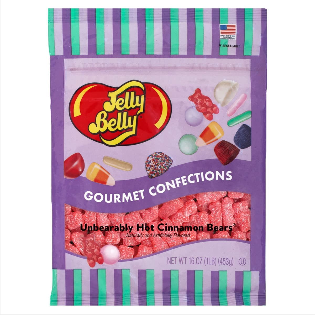 Jelly Belly Unbearably Hot Cinnamon Bears Candy - 1 Pound (16 Ounces ...