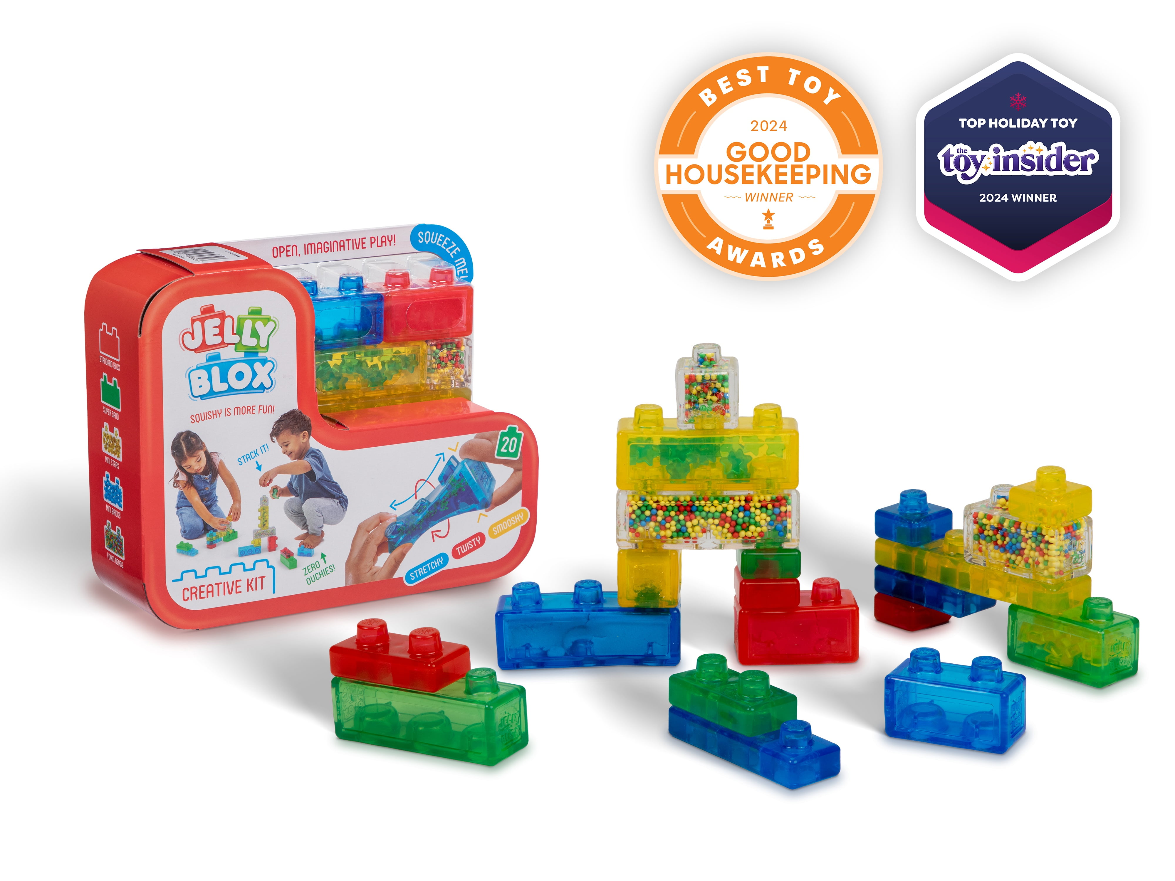 Jelly Blox Creative Kit | 20 Blocks to Squeeze, Stretch, Squish ...