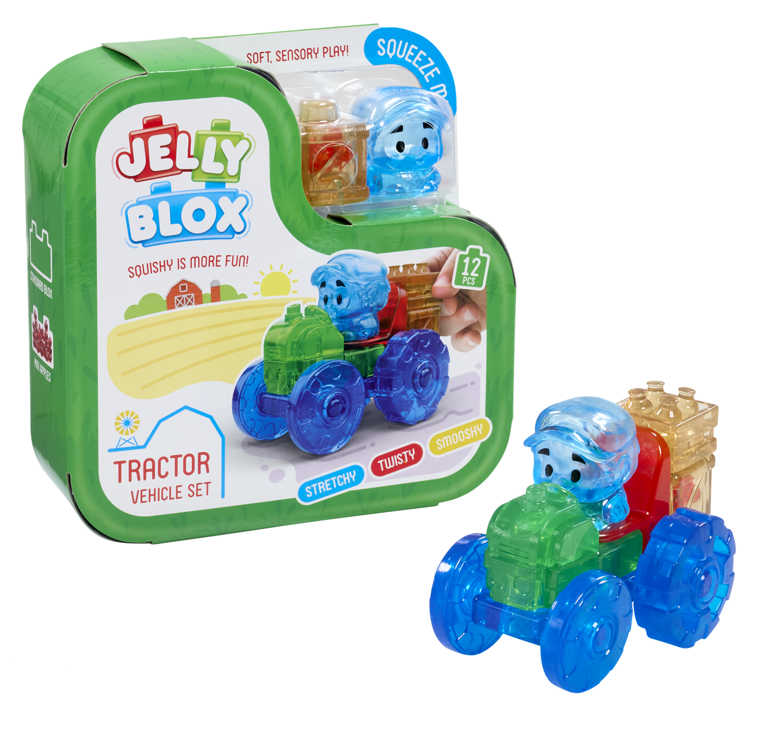 Jelly Blox Tractor Set | Toddler & Preschool Building Blocks | Includes 12 Pieces Kids Can ...