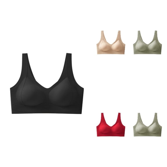 Jelly Bra for Womens Wire-Free Seamless Soft Comfort Full Coverage Push ...