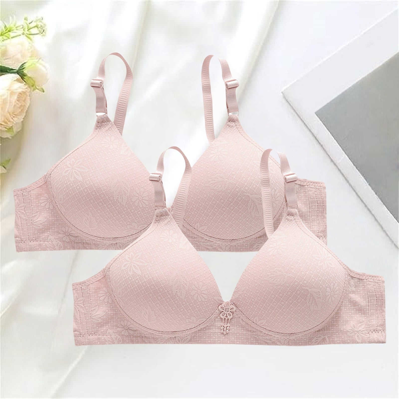 Jelly Bras for Women WNEGSTG 2 Pack No Underwire Breathable Full ...