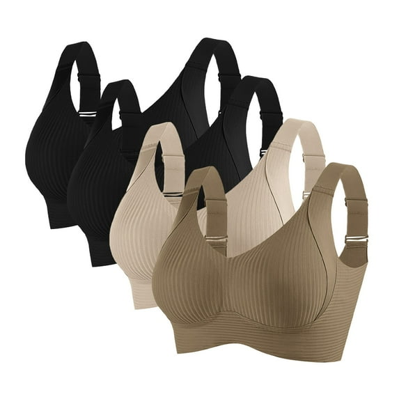 4PC Jelly Bras for Women Push Up Wireless Bras Plus SizeWireless ...