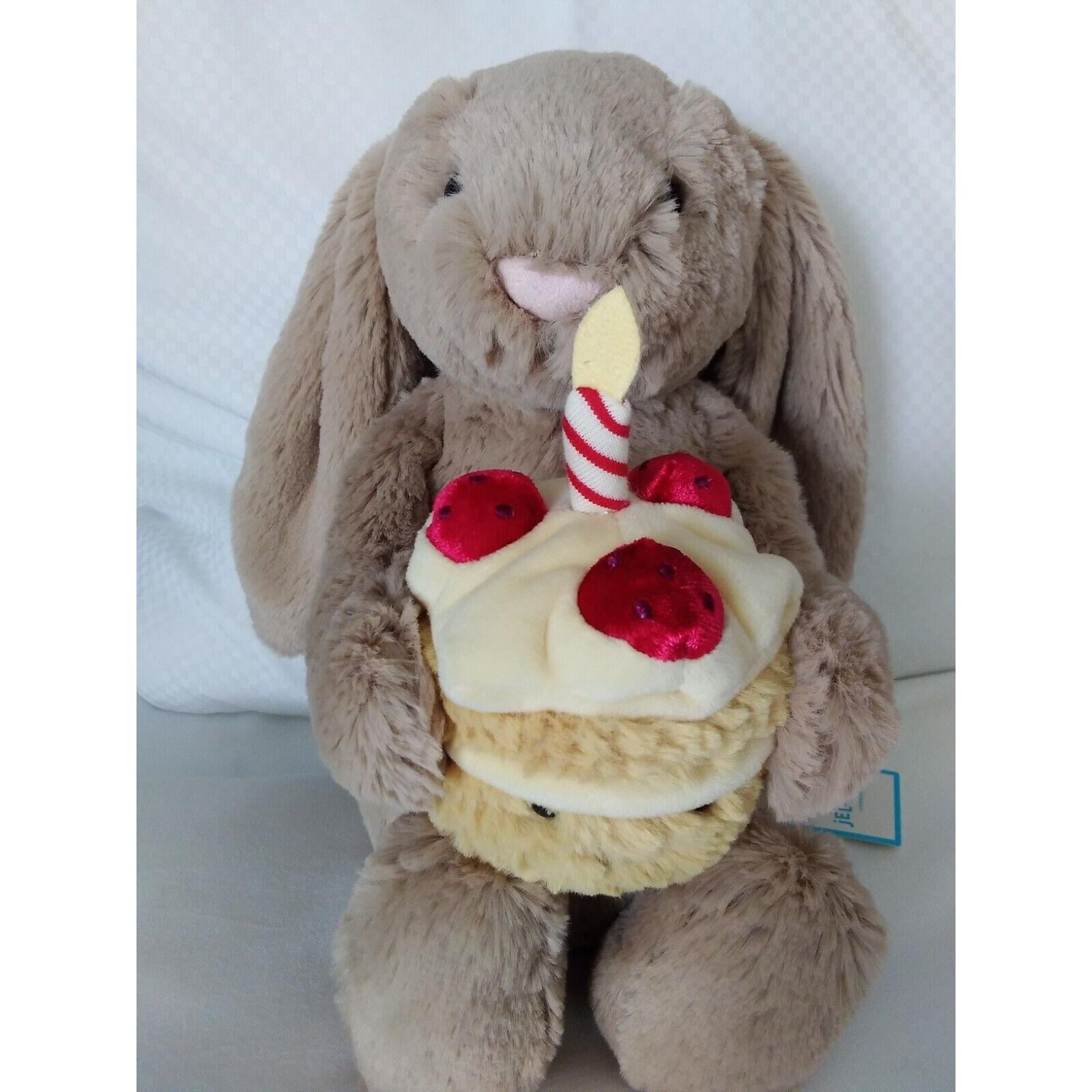 Jelly Cat Bashful Beige Bunny Birthday Cake Plush Stuffed Toy - Walmart.com