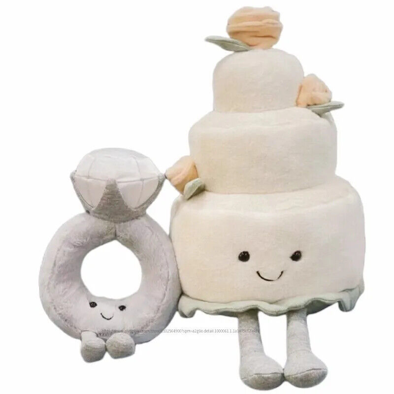 Jelly Cat Fun Proposal Set Cake Ring Plush Toy Party Wedding Decoration ...