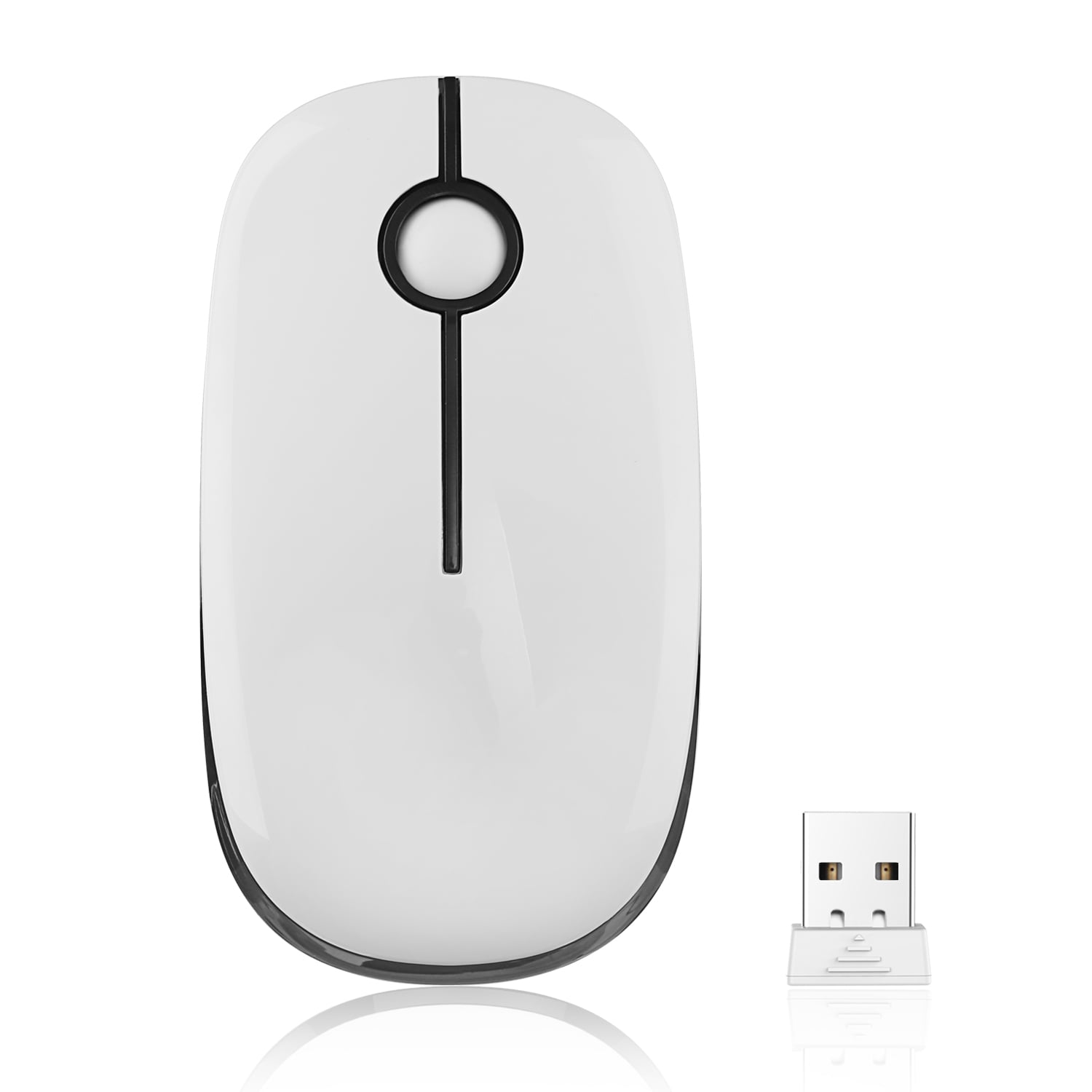 Jelly Comb 2.4G Slim Wireless Mouse with Nano Receiver, Less Noise ...
