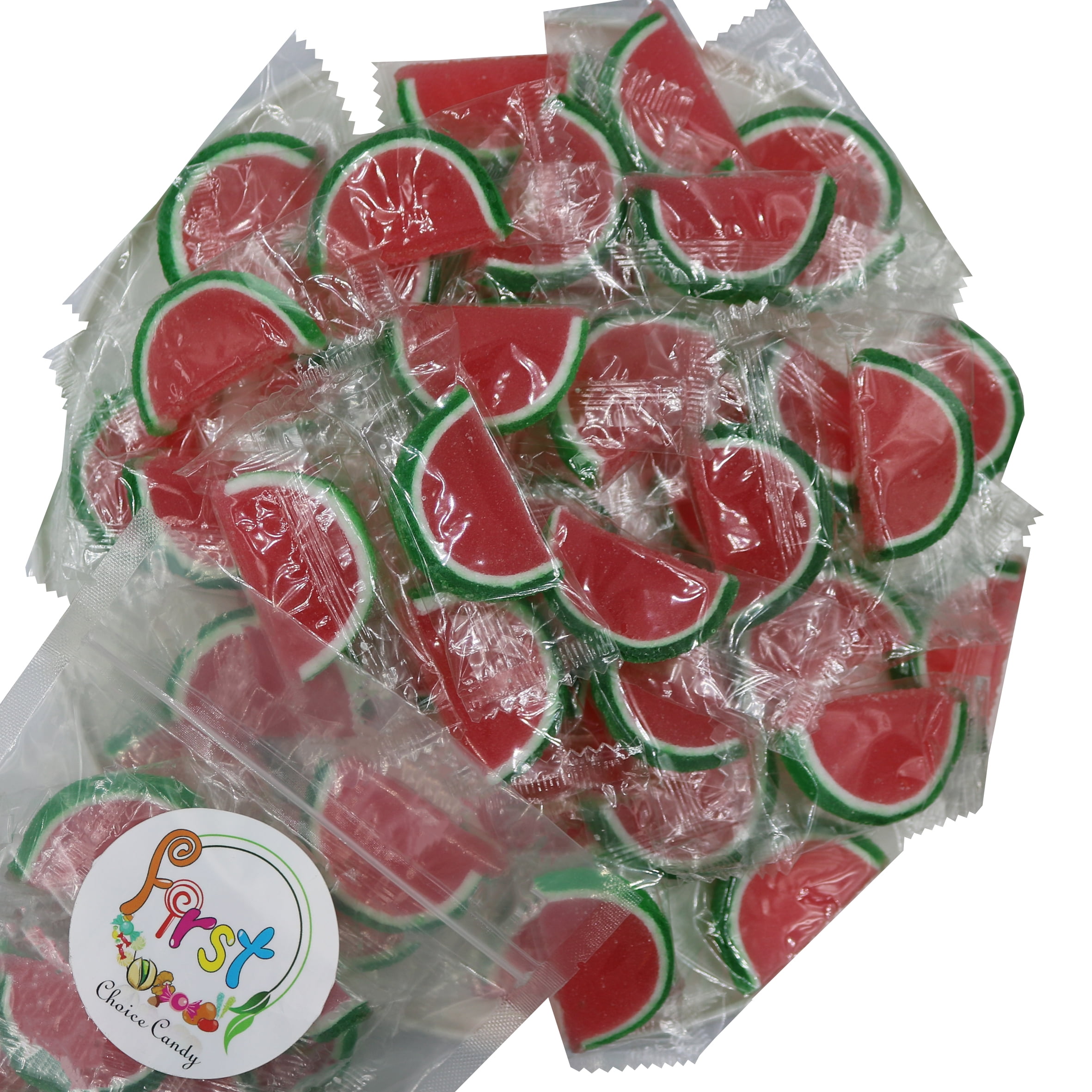 Jelly Fruit Slices Gummy Candy Individually Wrapped (Watermelon, 1 ...