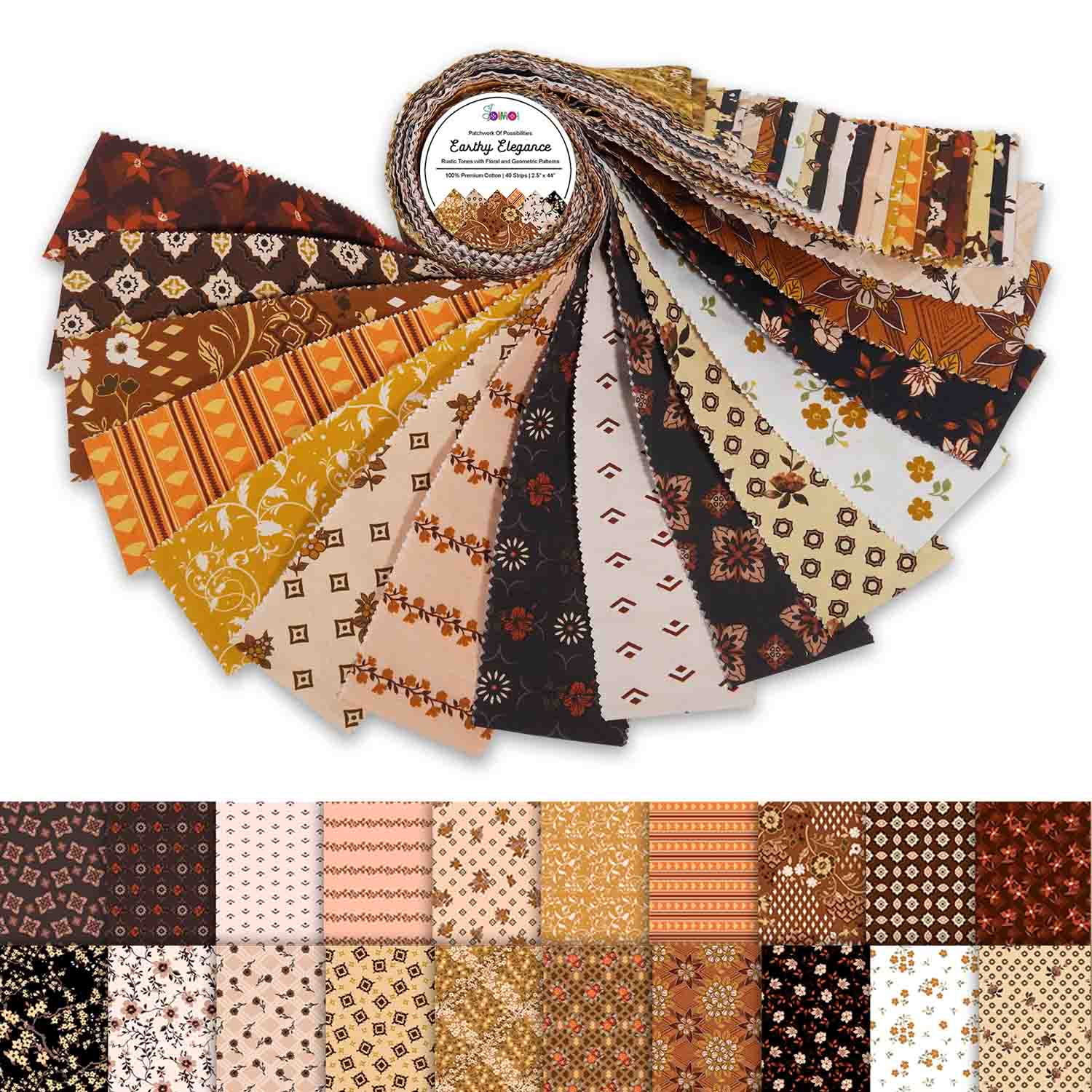 Jelly Roll Fabrics for Quilting 40 Strip 2.5" Cotton Strips Bundles ...