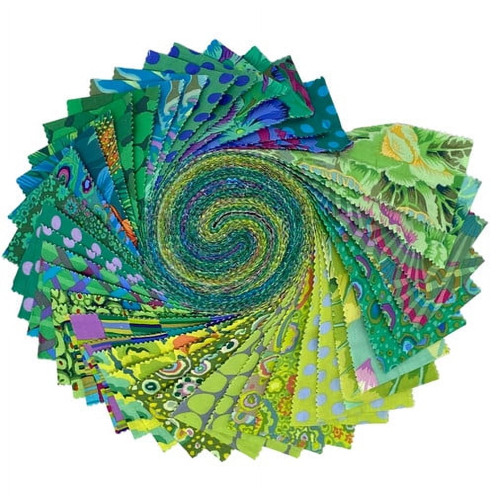 Jelly Roll - Kaffe Fassett Collective Classics Plus Meadow Greens Florals FreeSpirit 40pc Design ...