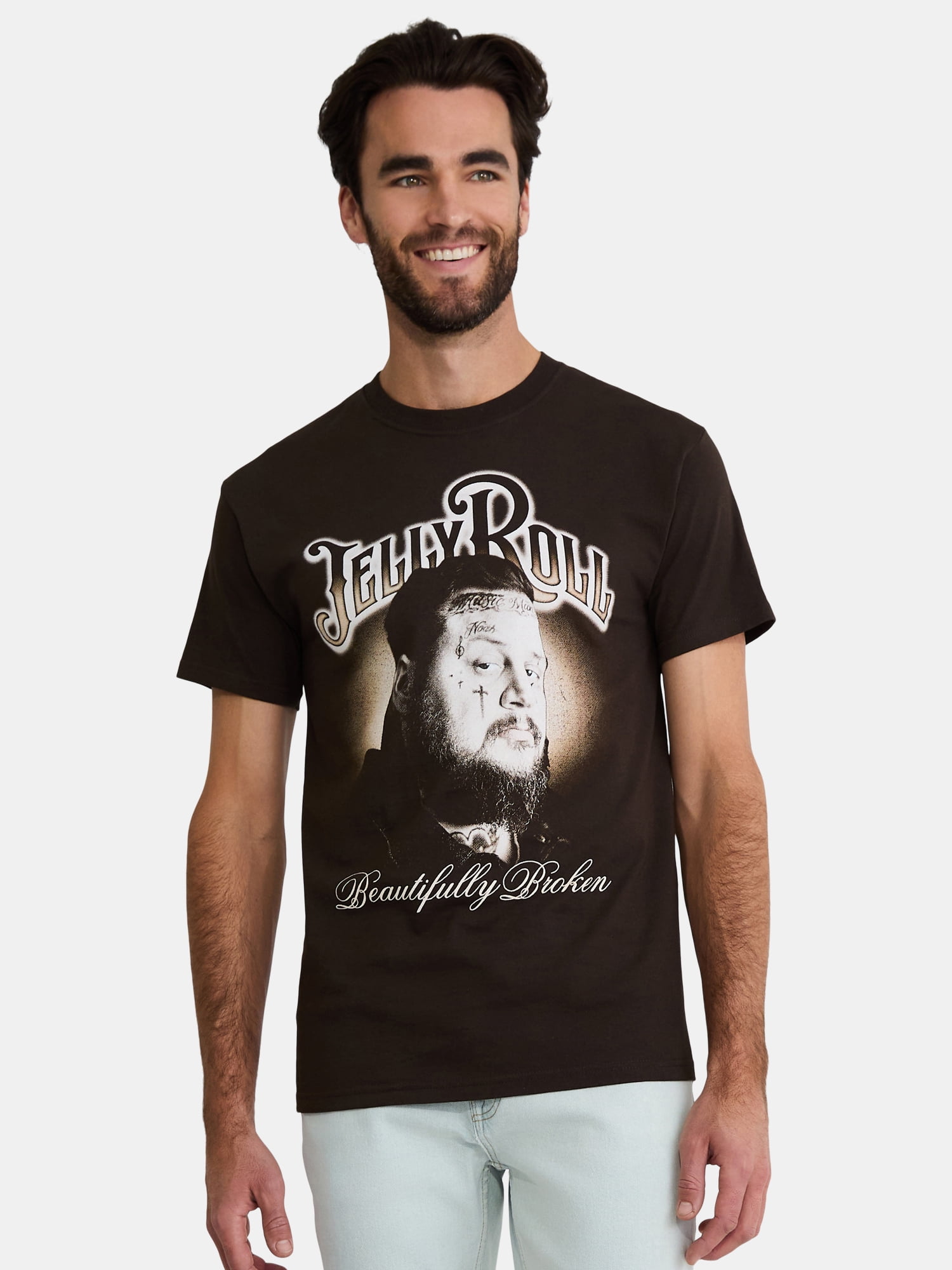 Jelly Roll Men's & Big Men's Beautifully Broken Graphic Tee Shirt ...